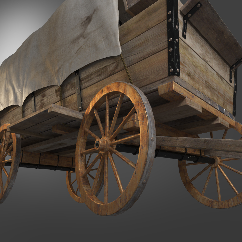 3d western wagon model