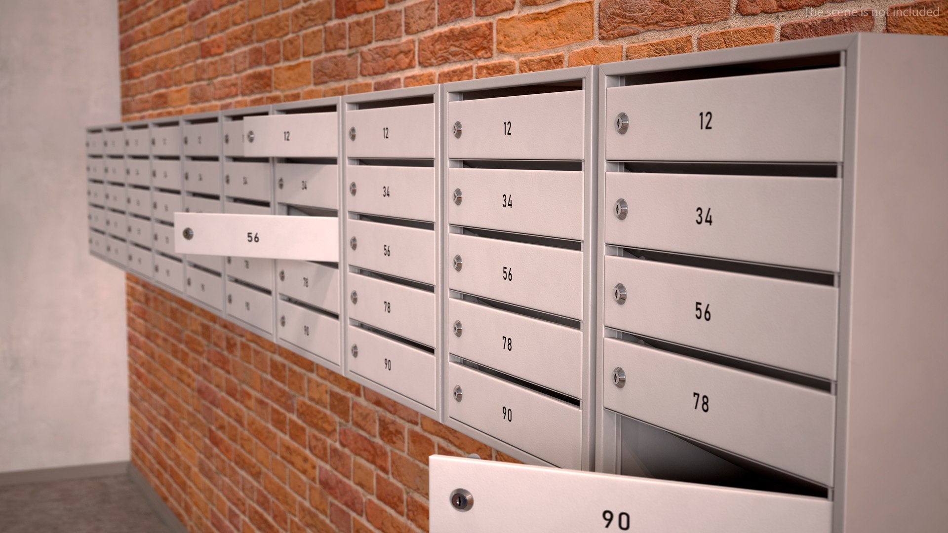 3D Apartment Mailboxes Grey Model - TurboSquid 2004293