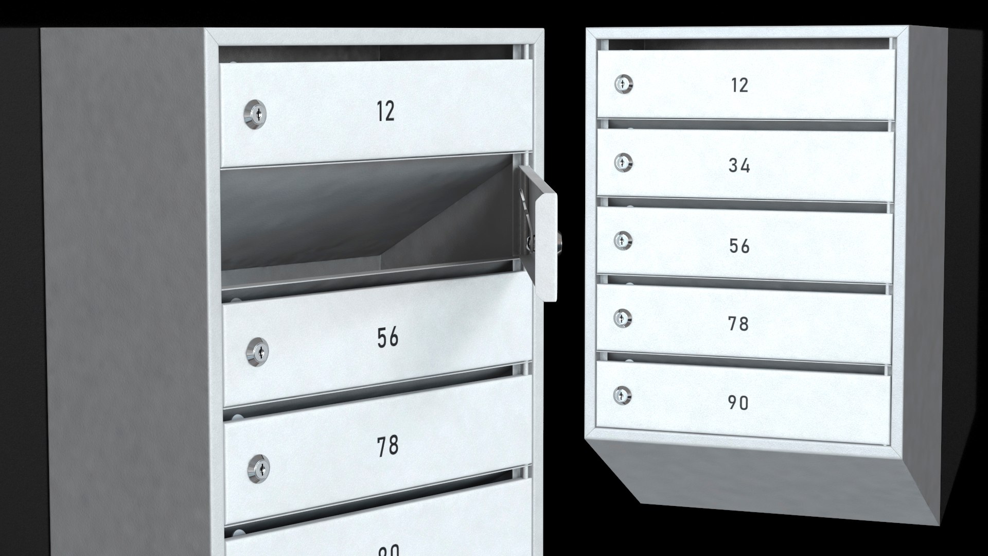 3D Apartment Mailboxes Grey Model - TurboSquid 2004293