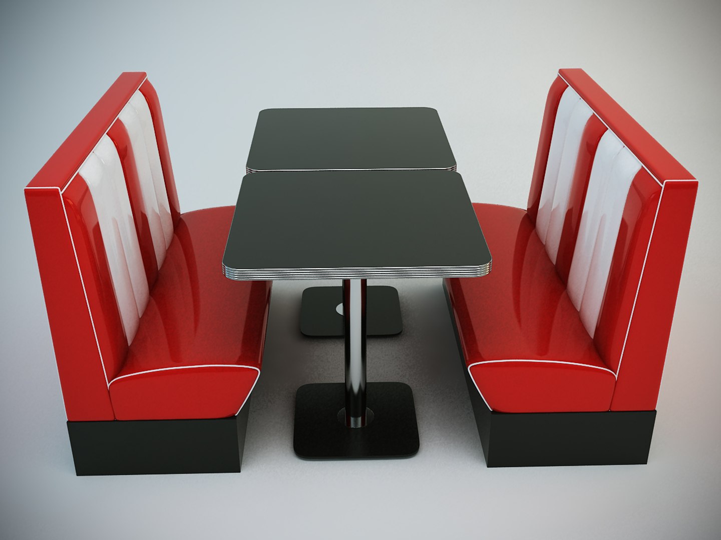 3d Retro Diner Booths Set