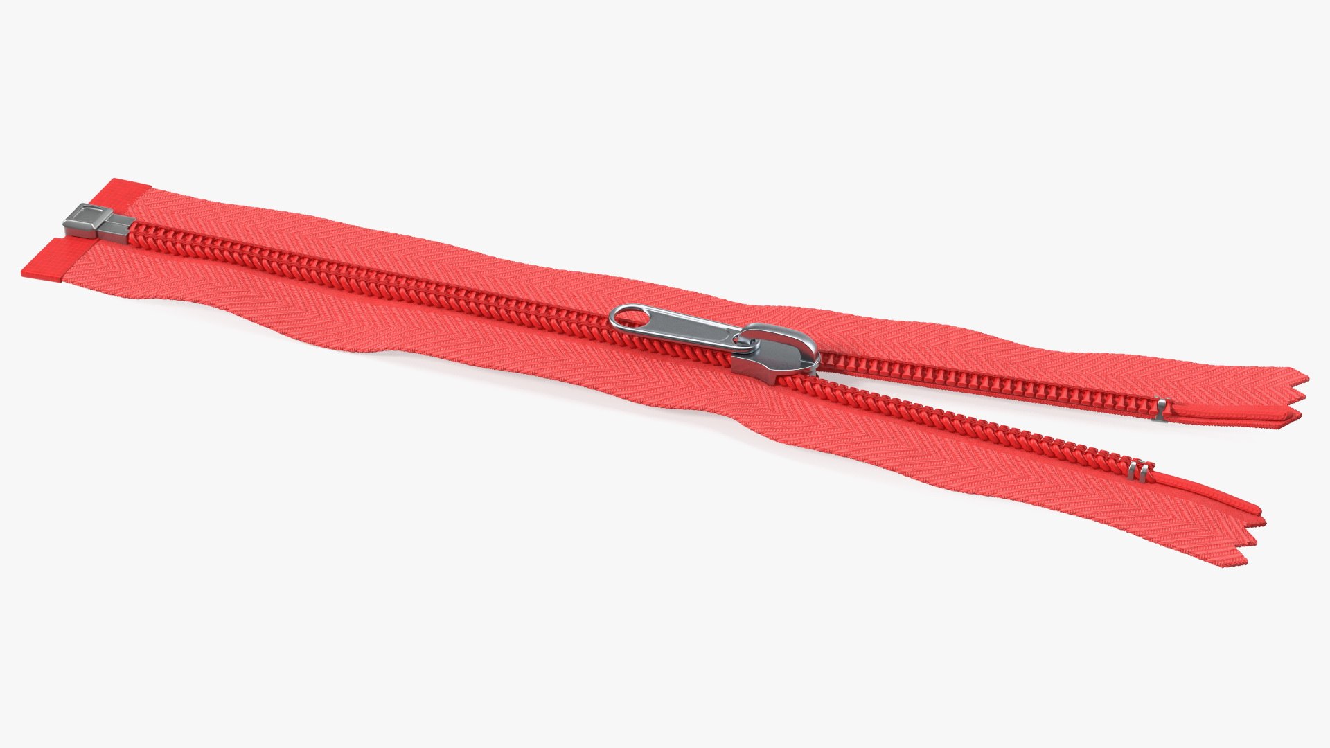 3D Open End Nylon Coil Zipper with Slider Red model - TurboSquid 1809787
