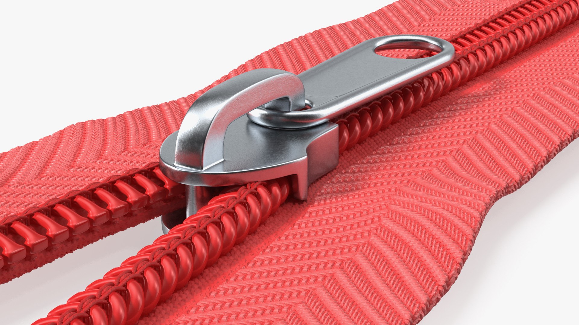 3D Open End Nylon Coil Zipper with Slider Red model - TurboSquid 1809787