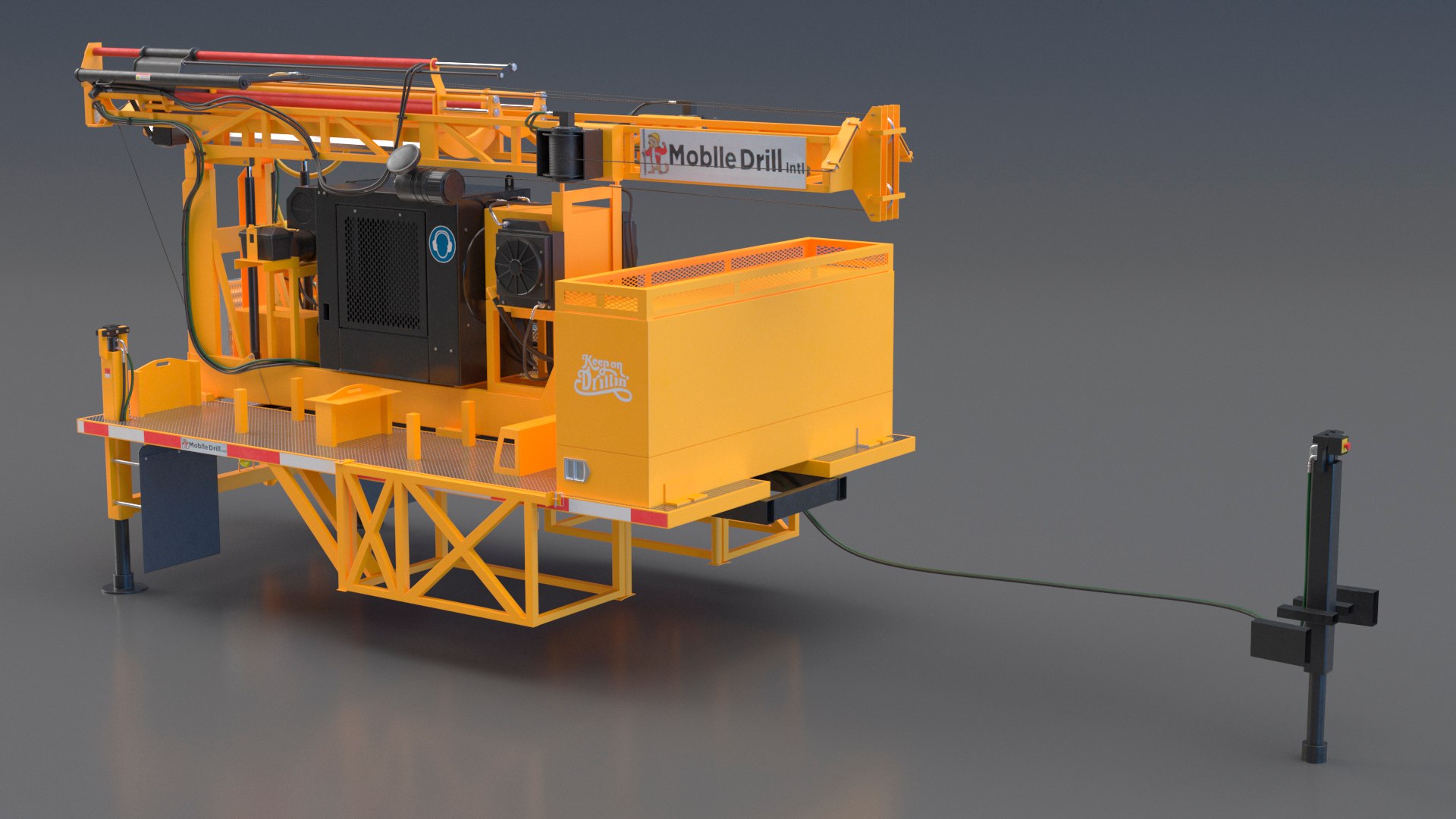 3D Mobile Drilling Rig Orange Rigged - TurboSquid 2310816