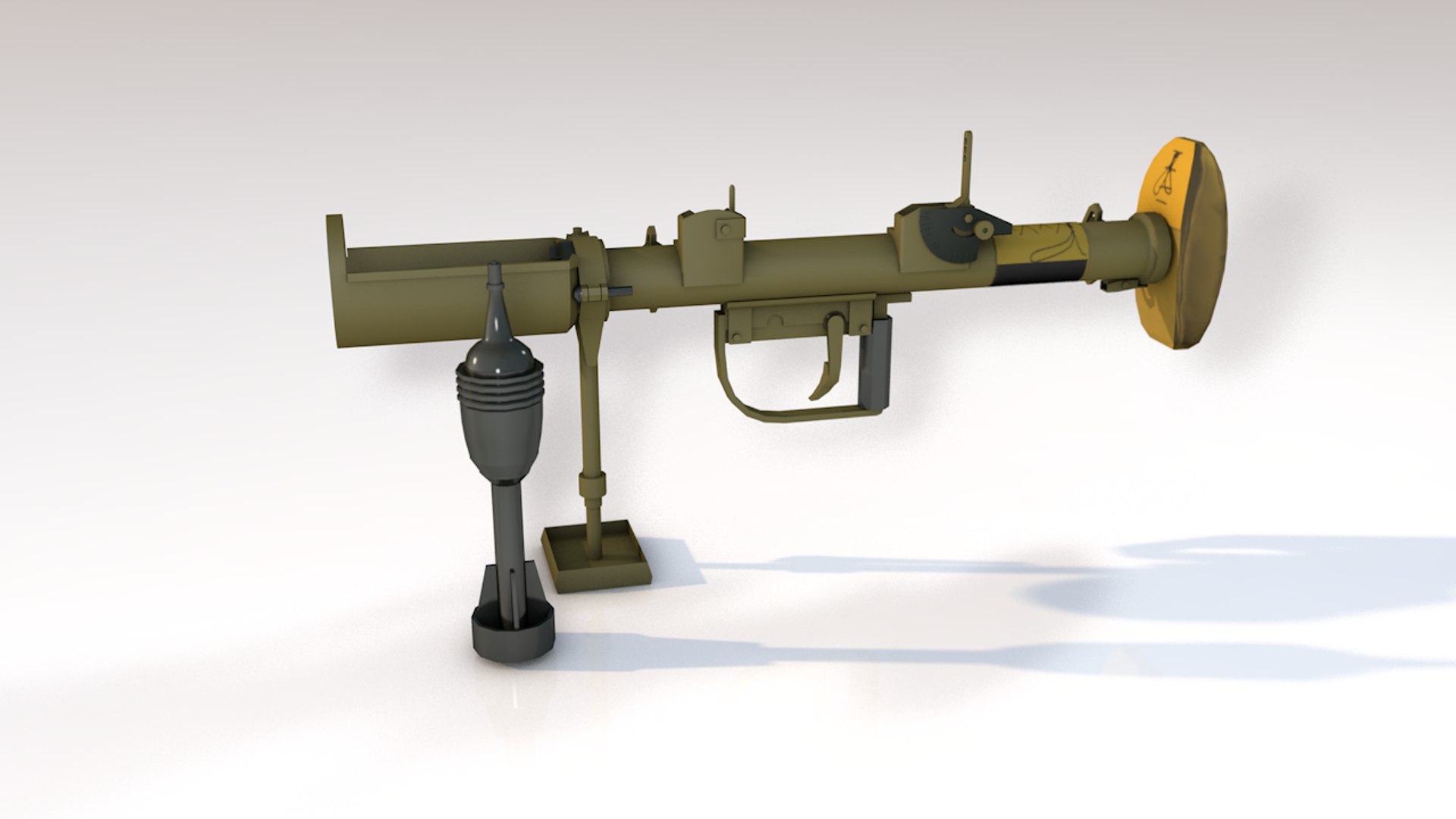 Piat Antitank Weapon Grenade Launcher 3D Model - TurboSquid 1373137
