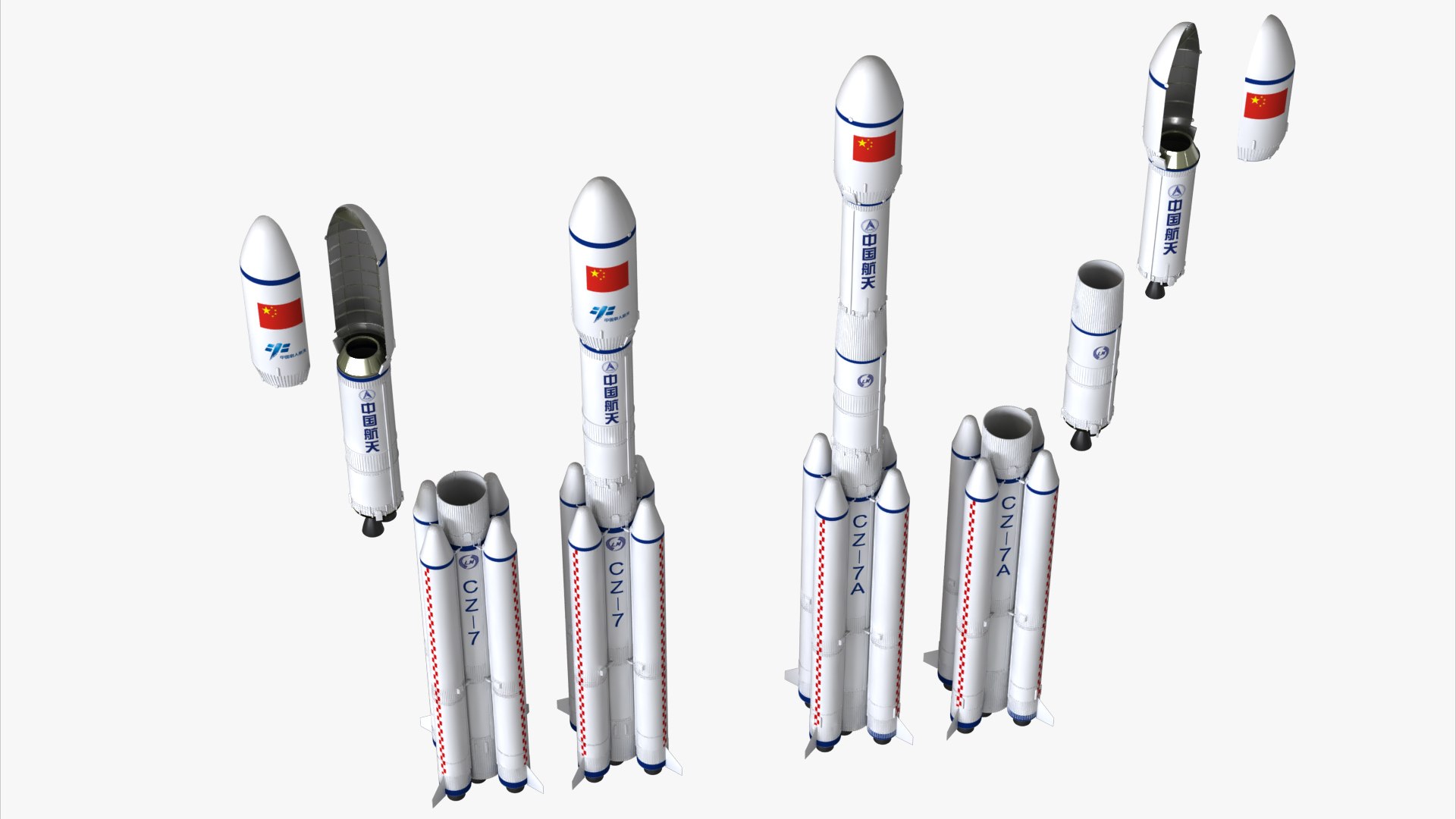 Long March 7 7A CZ-7 Z-7A 3D Model - TurboSquid 2222416