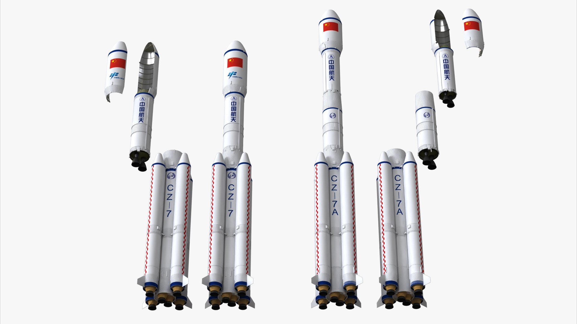 Long March 7 7A CZ-7 Z-7A 3D Model - TurboSquid 2222416