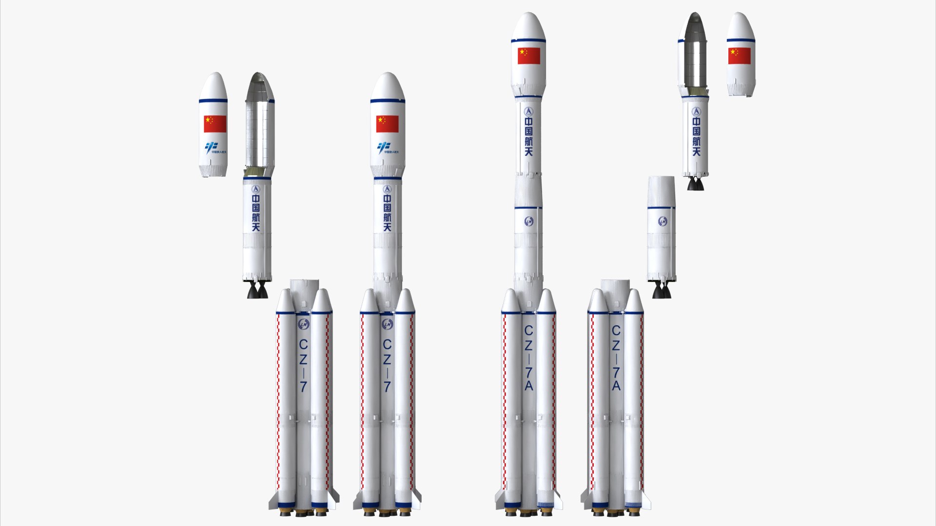 Long March 7 7A CZ-7 Z-7A 3D Model - TurboSquid 2222416