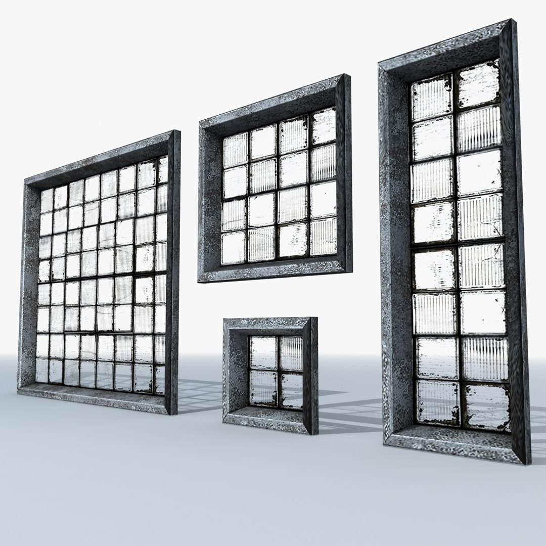 Dirty Windows Industrial 3d Model