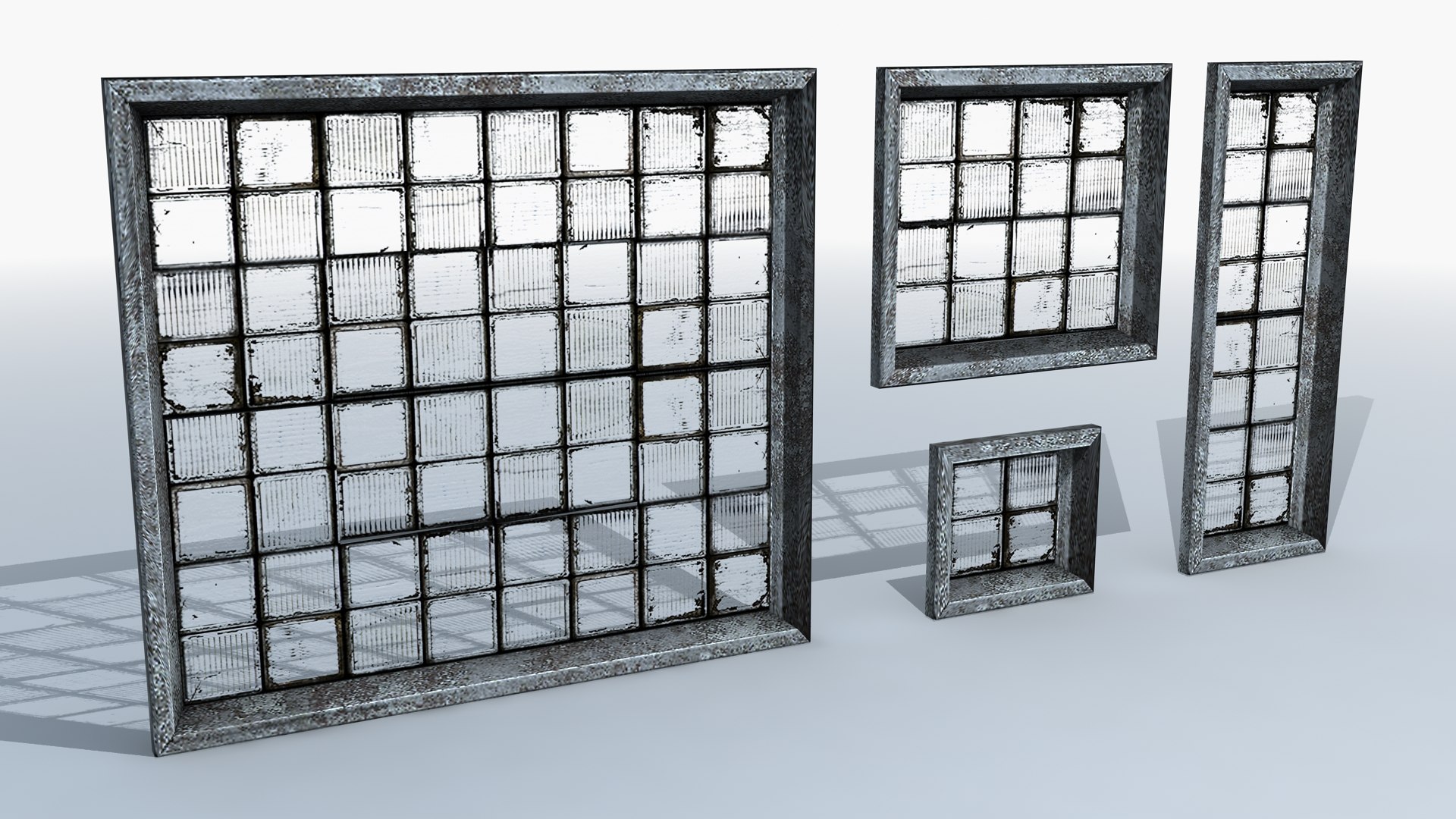 Dirty Windows Industrial 3d Model