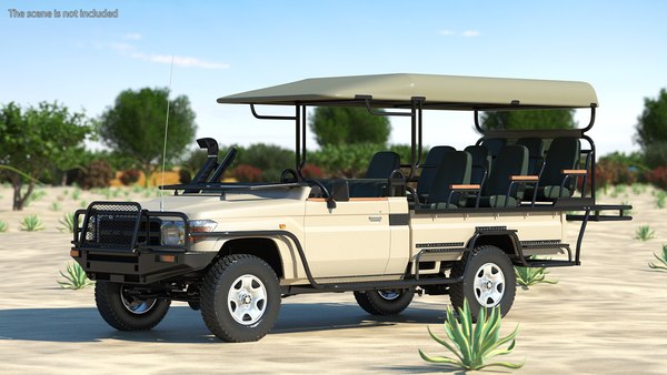 Safari Open Sided 4x4 Vehicle Beige 3D model - TurboSquid 1803323