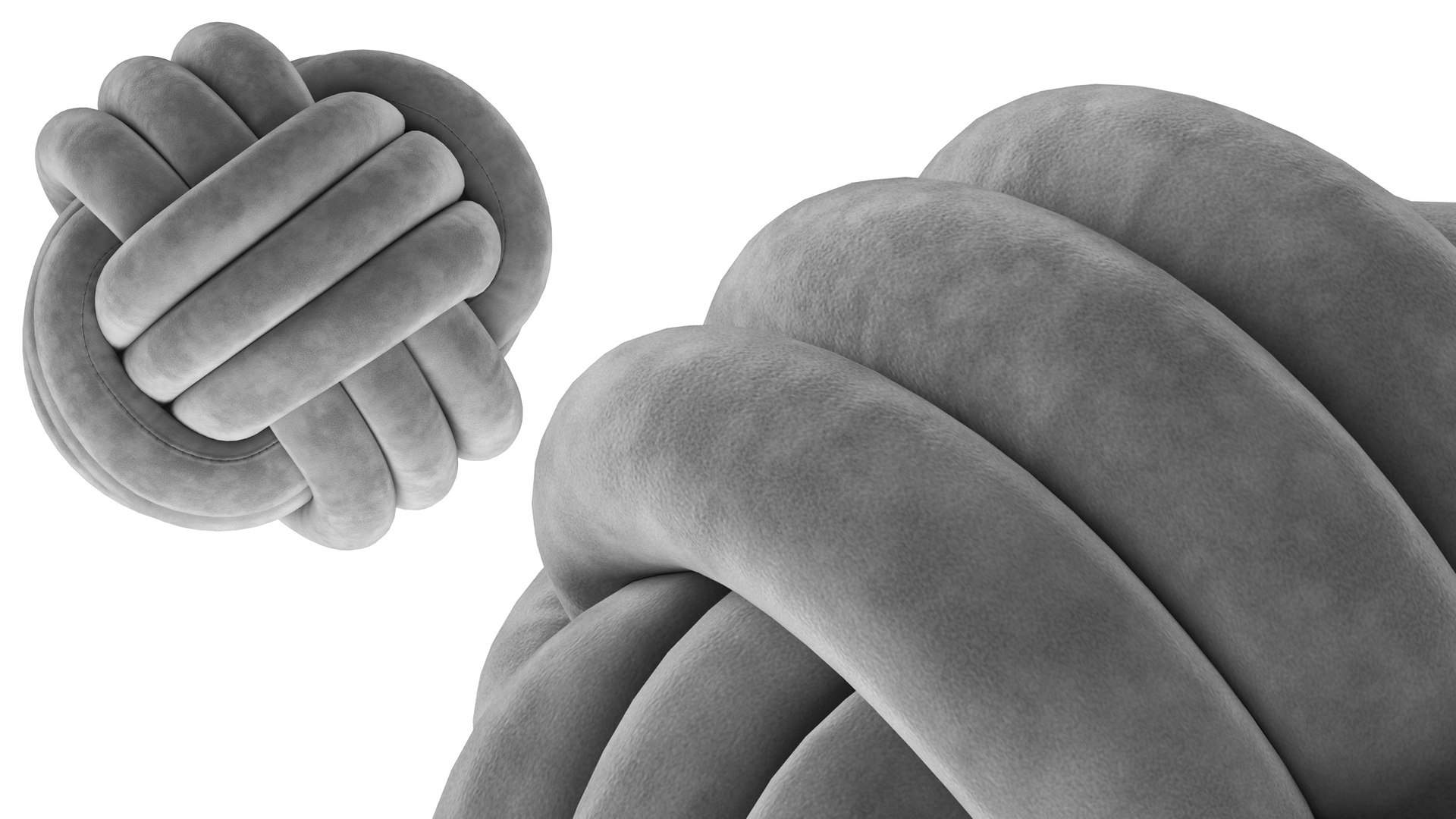 Knot Cushion Velvet 3D Model - TurboSquid 1970888