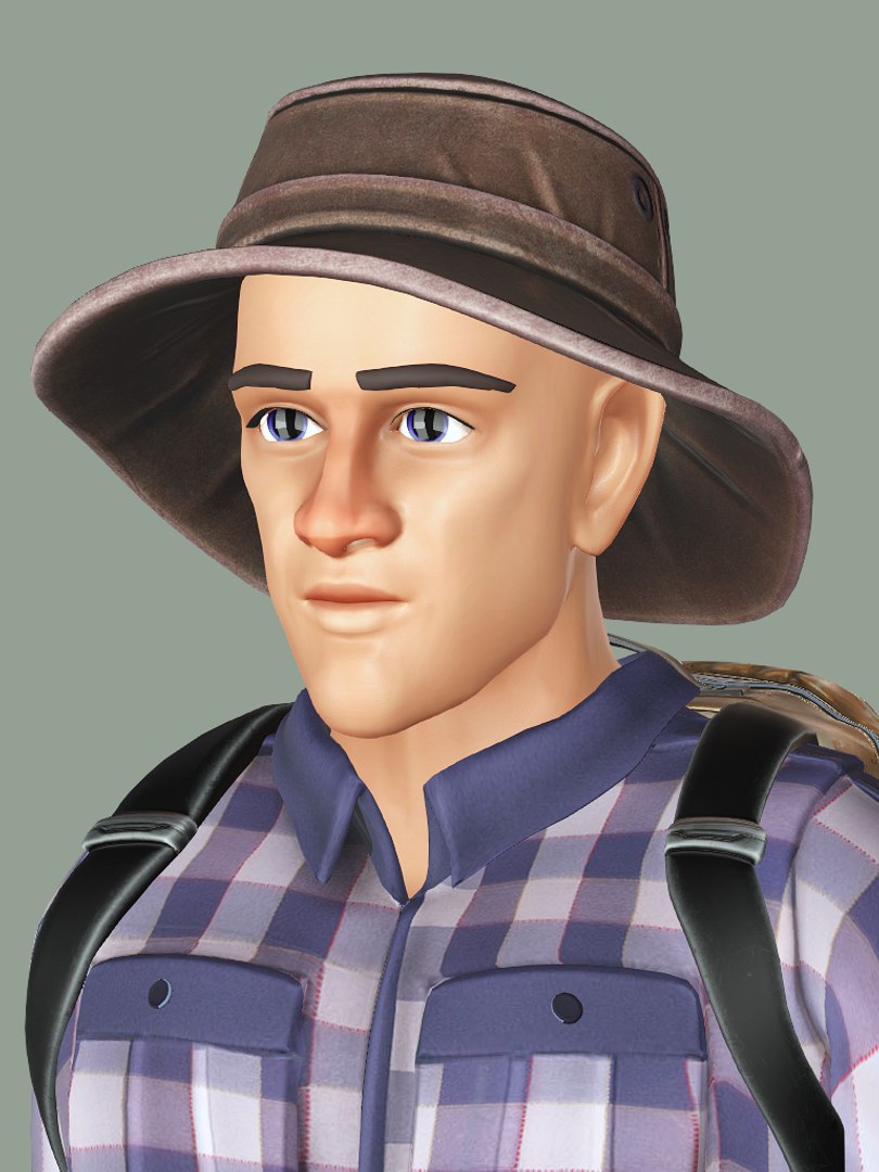 3D Cartoon Rigged Adventure Man Sam Character 3D Model - TurboSquid 2296044