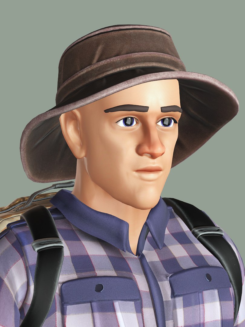 3D Cartoon Rigged Adventure Man Sam Character 3D Model - TurboSquid 2296044