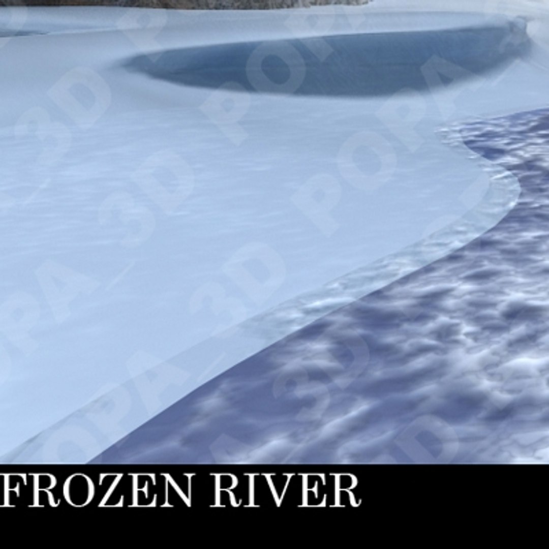 3d Frozen River Canyon Mountain Model