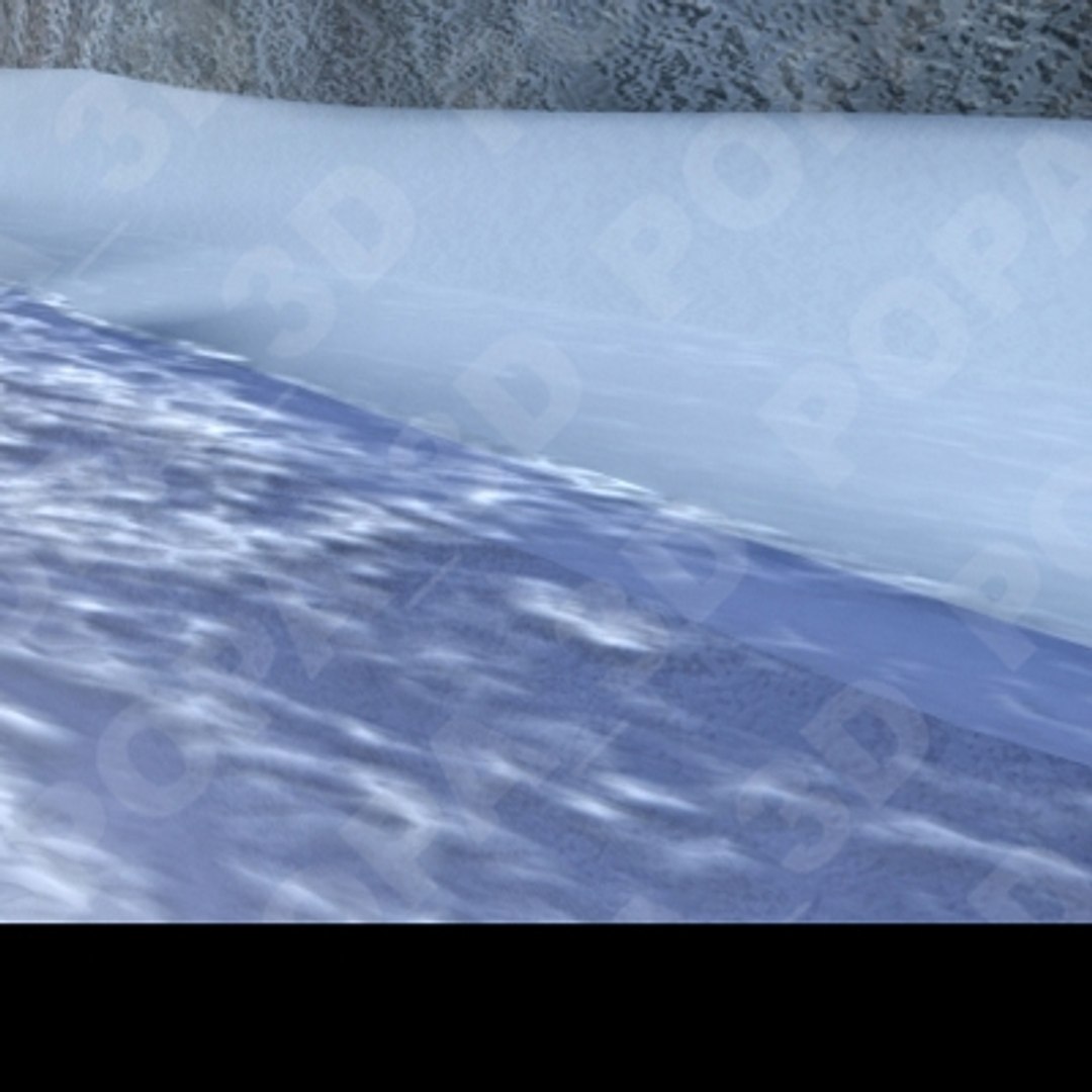 3d Frozen River Canyon Mountain Model