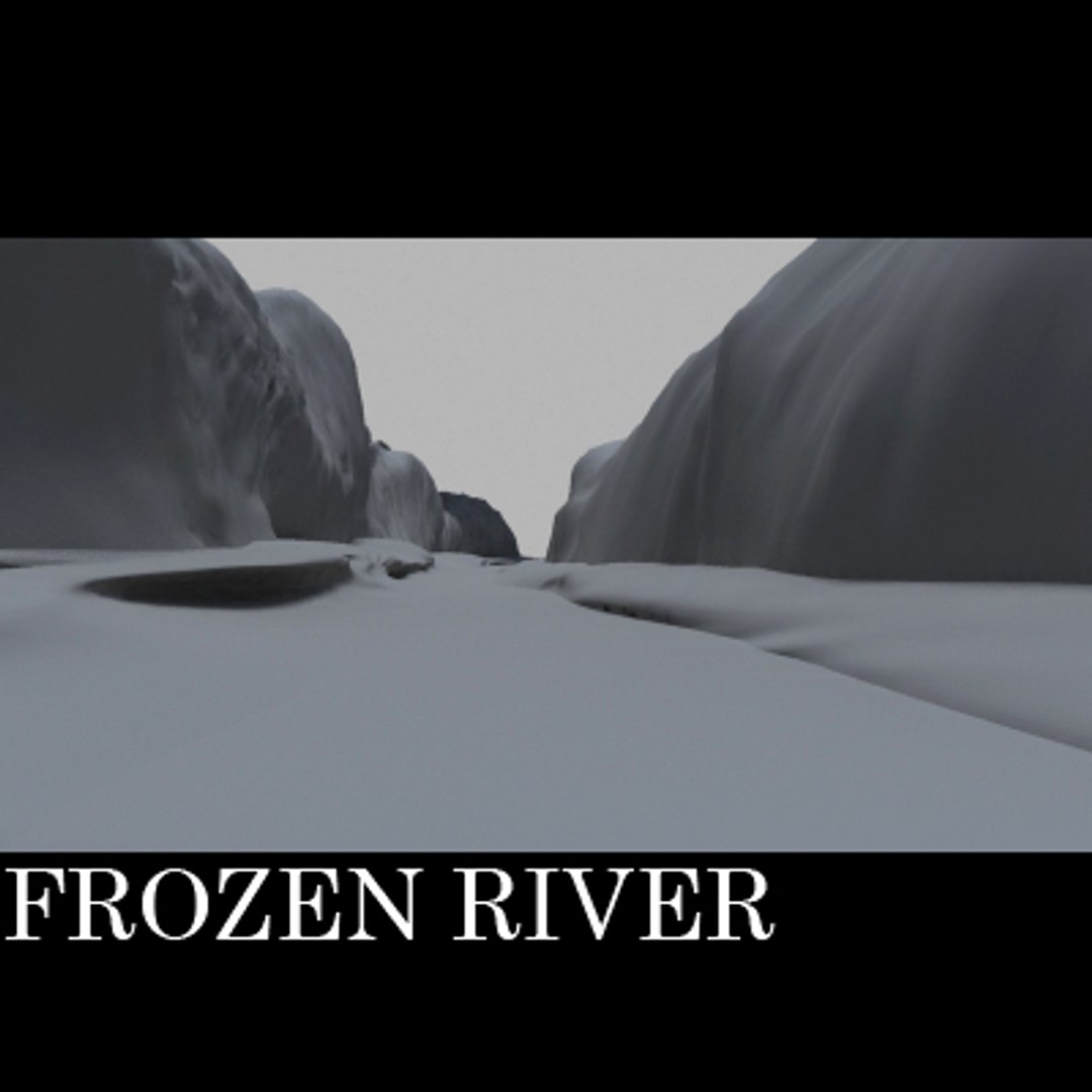 3d Frozen River Canyon Mountain Model