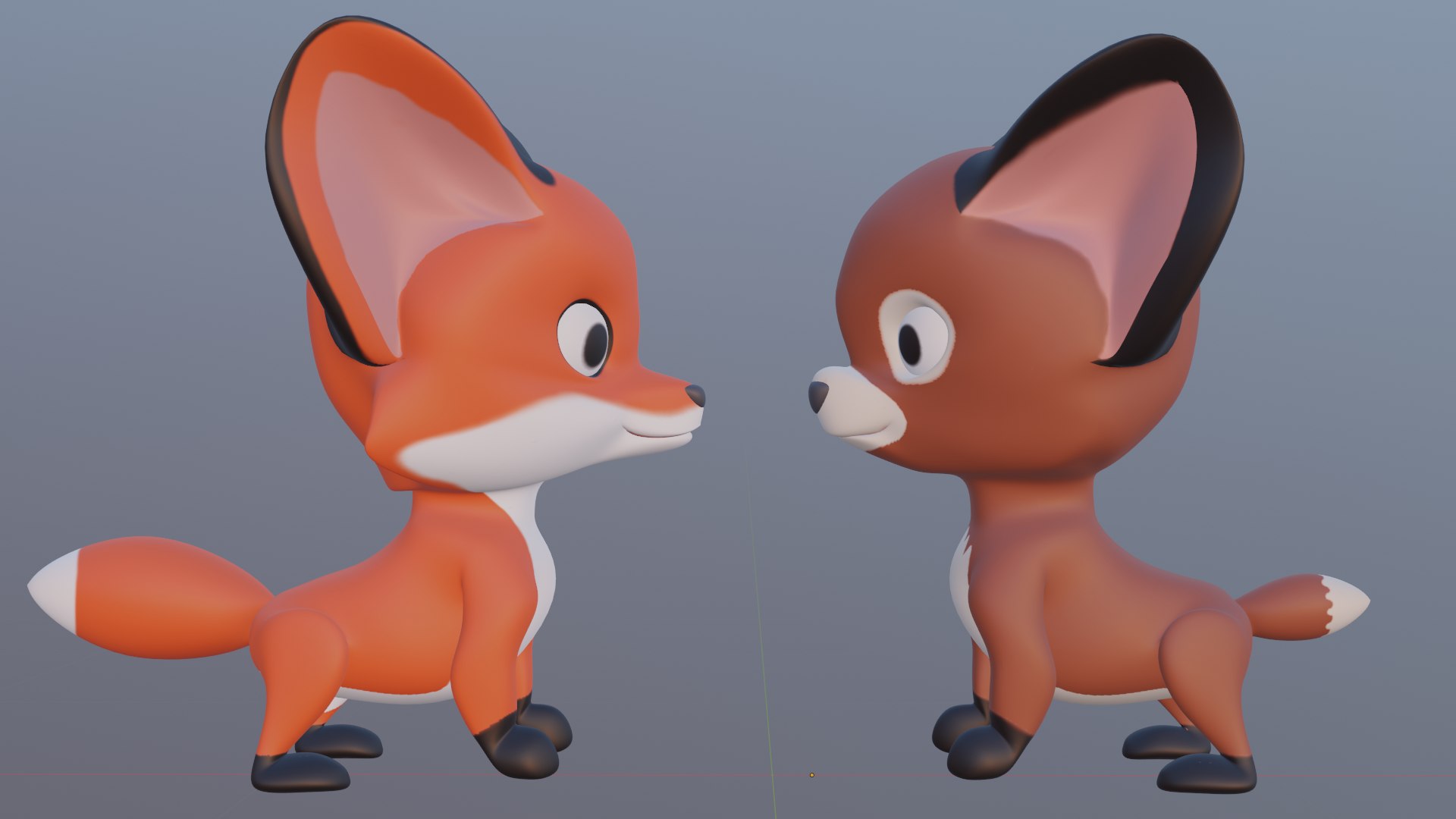 3D model Cartoon Fox and Doggie - TurboSquid 1963653