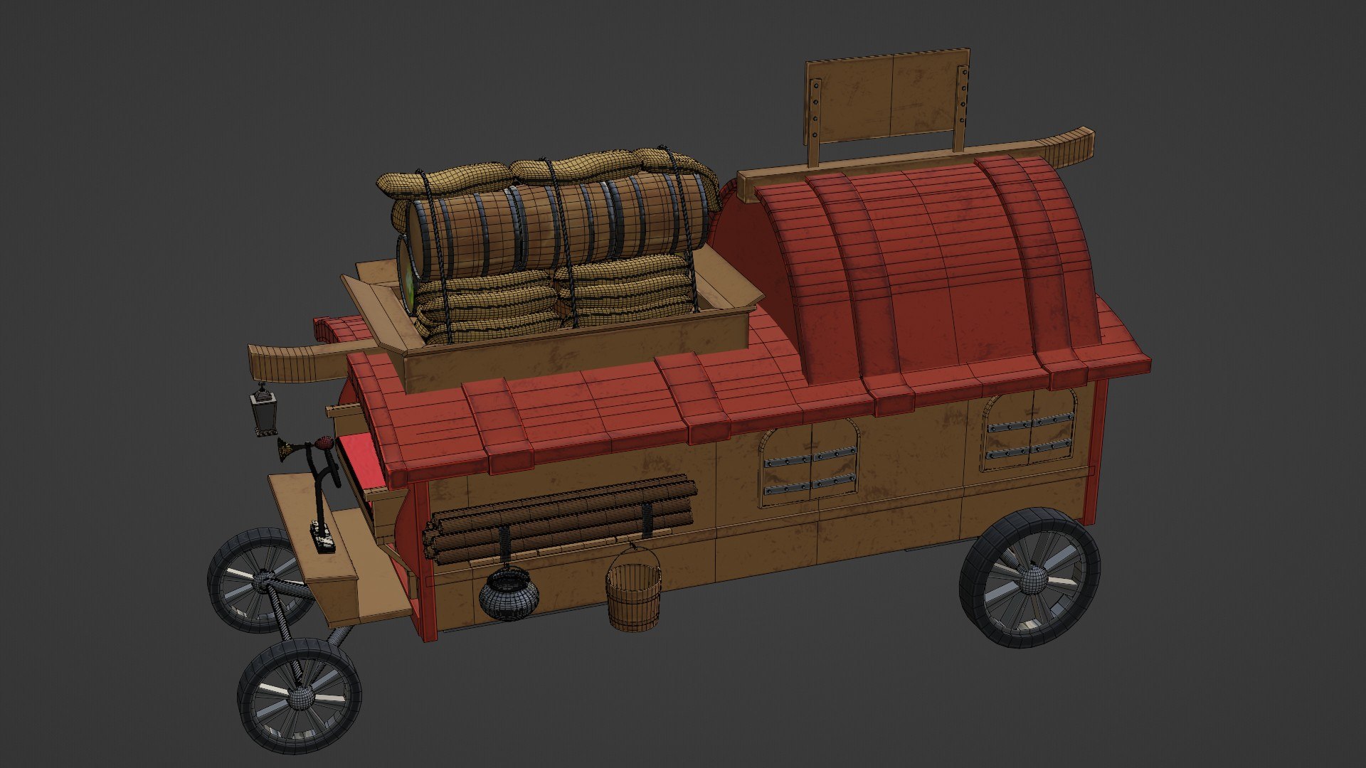 Medieval Fantasy Wagon Model - TurboSquid 1939009