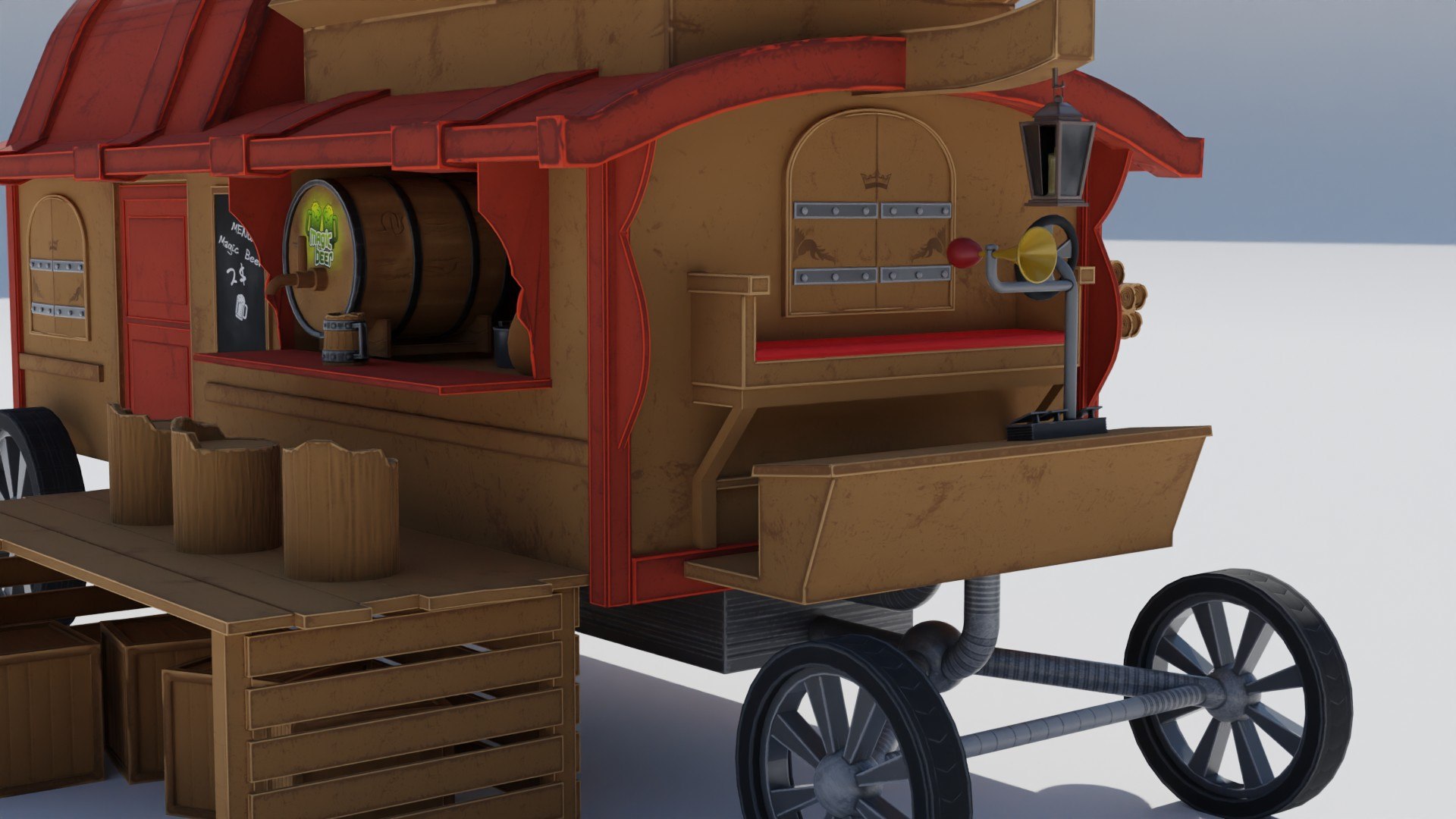 Medieval Fantasy Wagon Model - TurboSquid 1939009