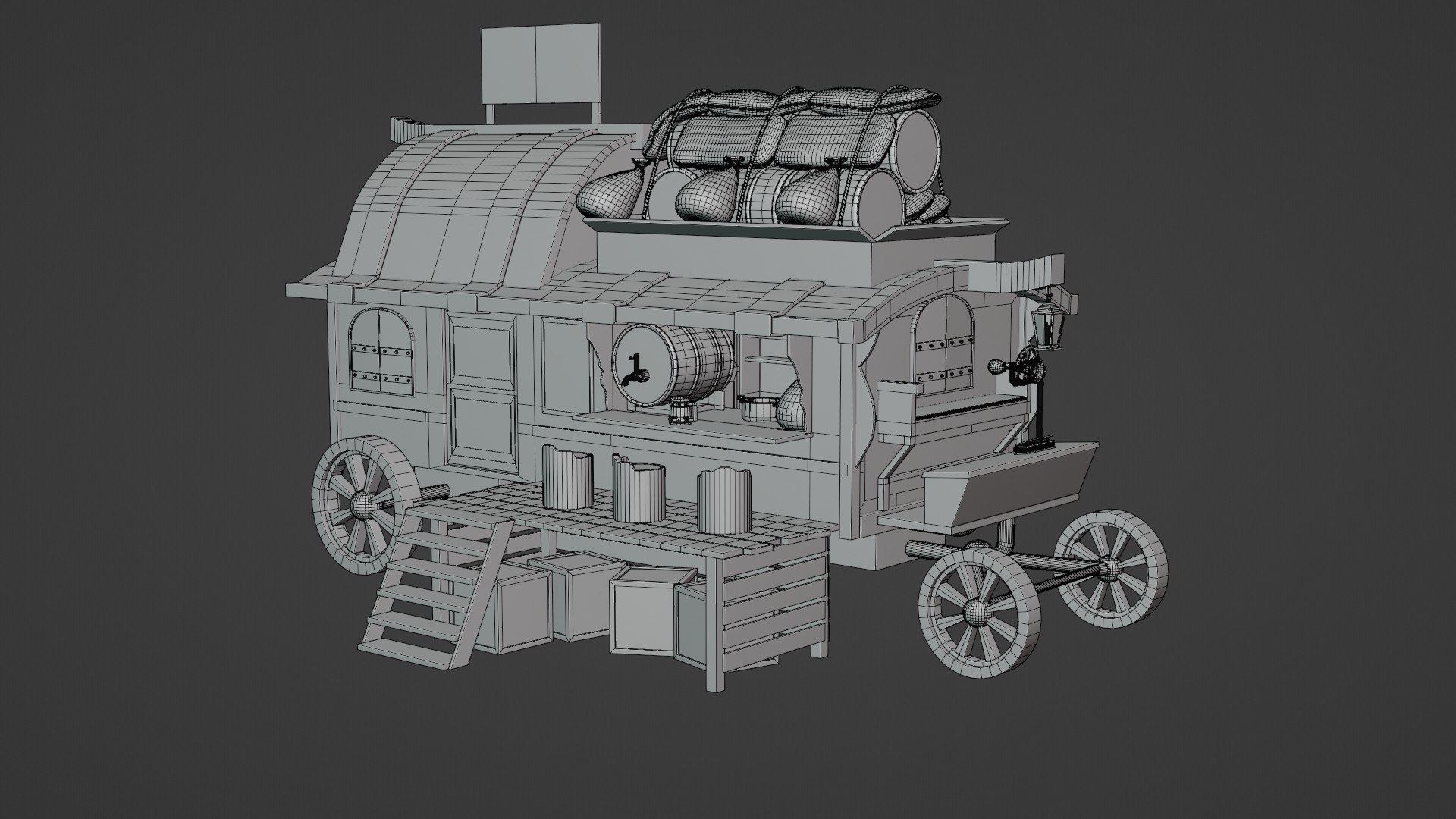 Medieval Fantasy Wagon Model - TurboSquid 1939009