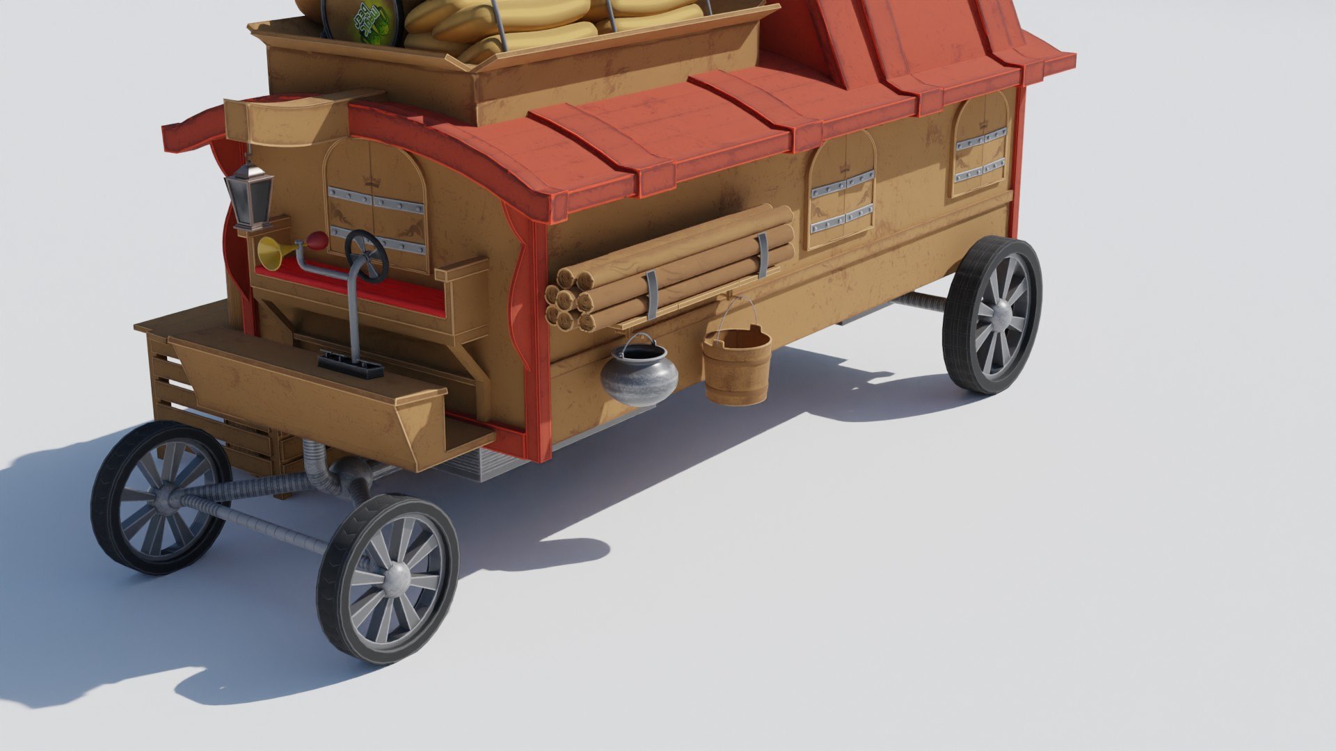 Medieval Fantasy Wagon Model - TurboSquid 1939009