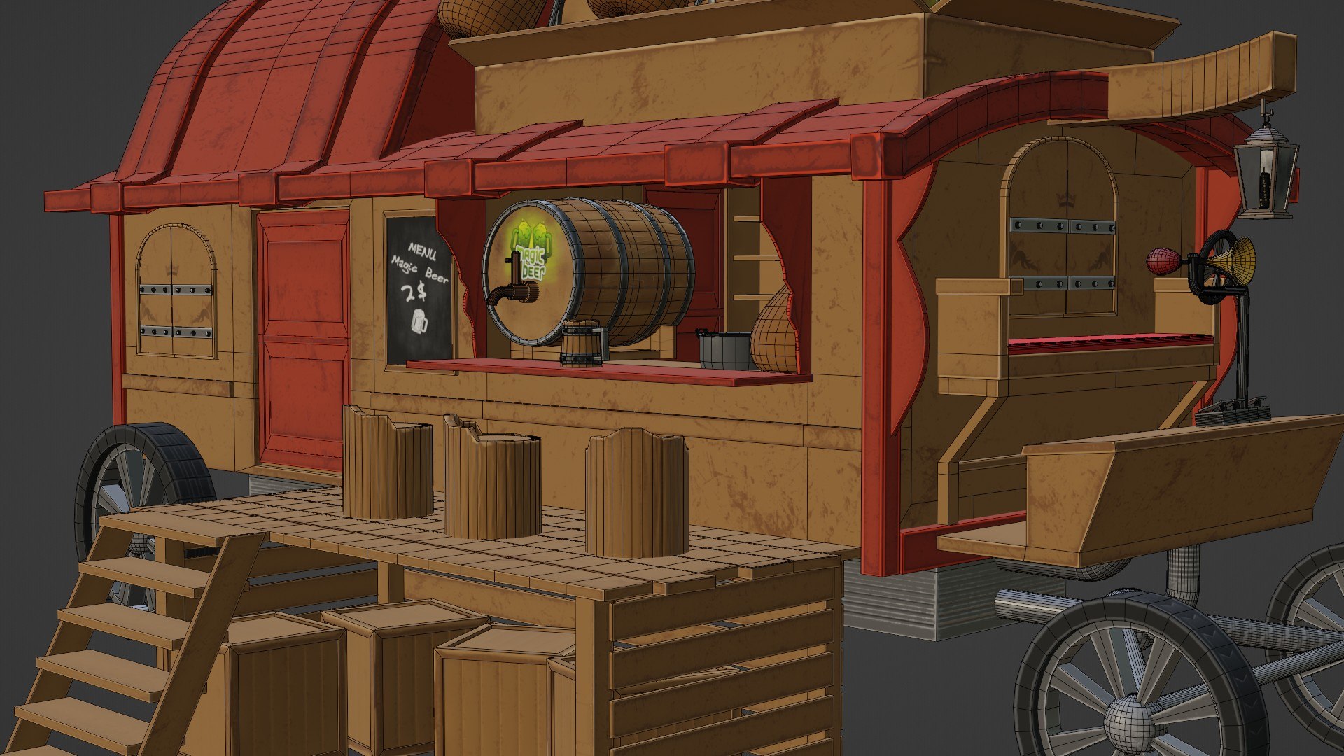 Medieval Fantasy Wagon Model - TurboSquid 1939009