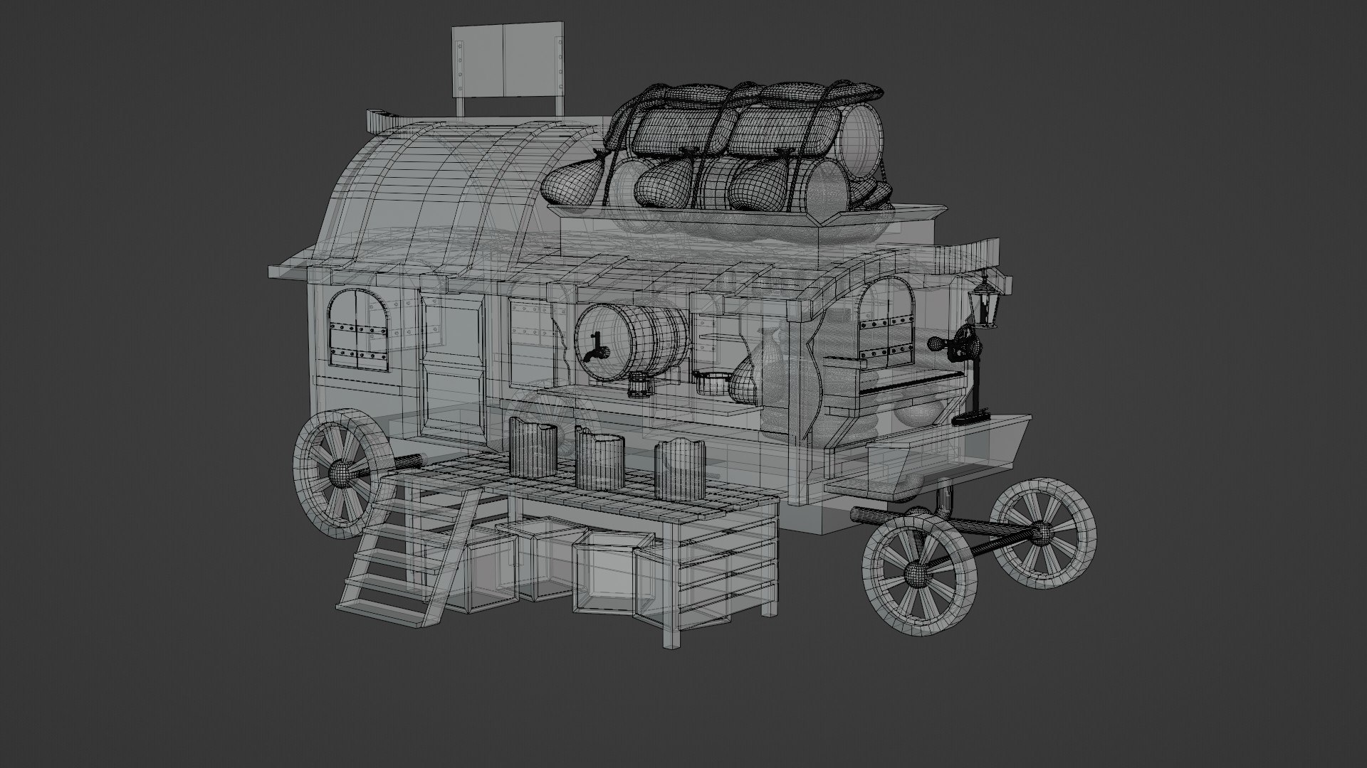 Medieval Fantasy Wagon Model - TurboSquid 1939009