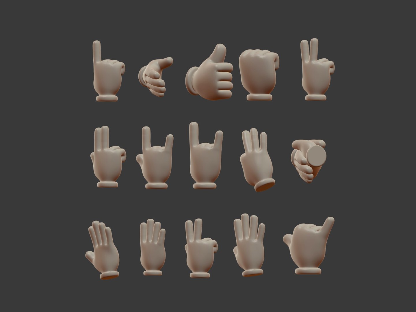 Cartoon hands pack 3D model - TurboSquid 1474593