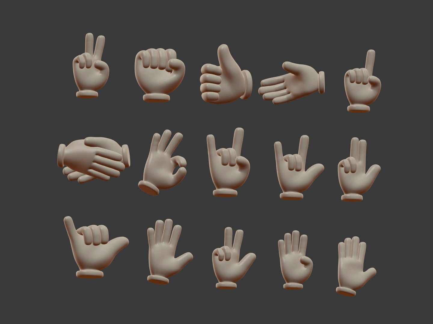 Cartoon hands pack 3D model - TurboSquid 1474593
