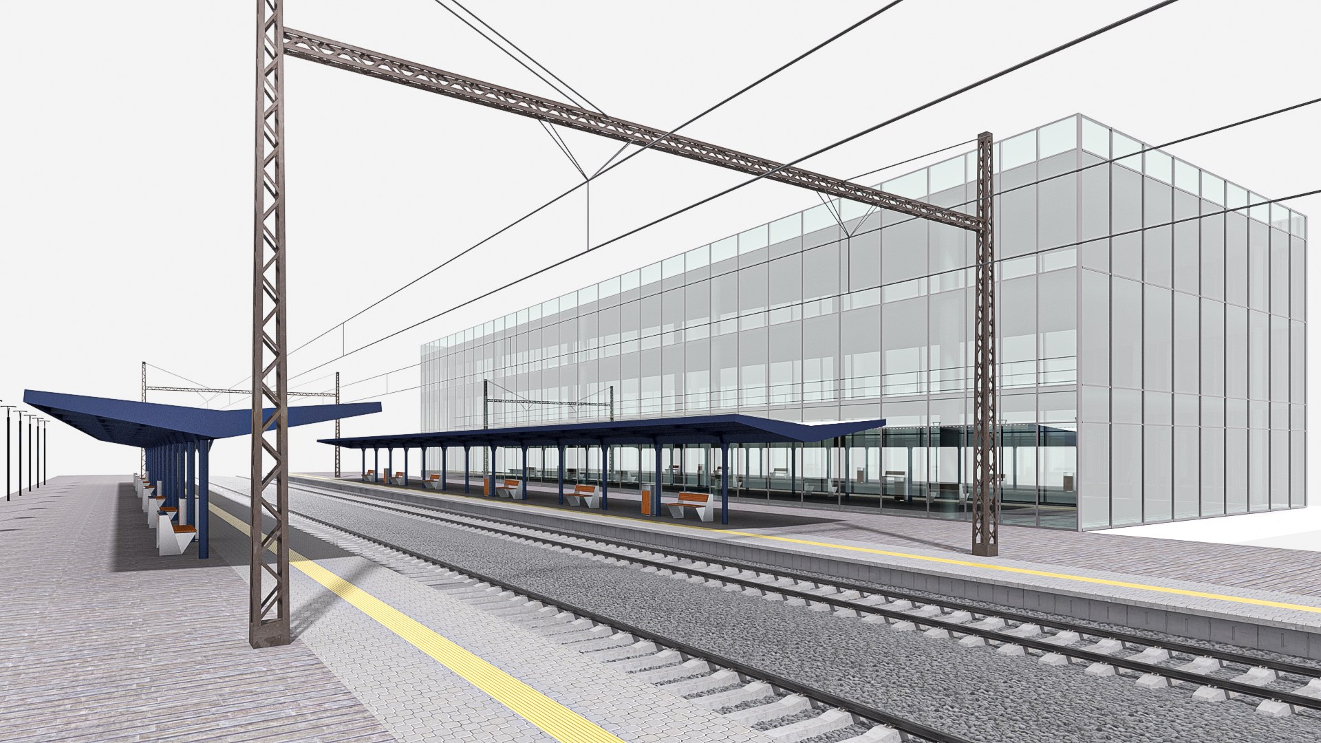 Railway Station 2 3D Model - TurboSquid 2128434