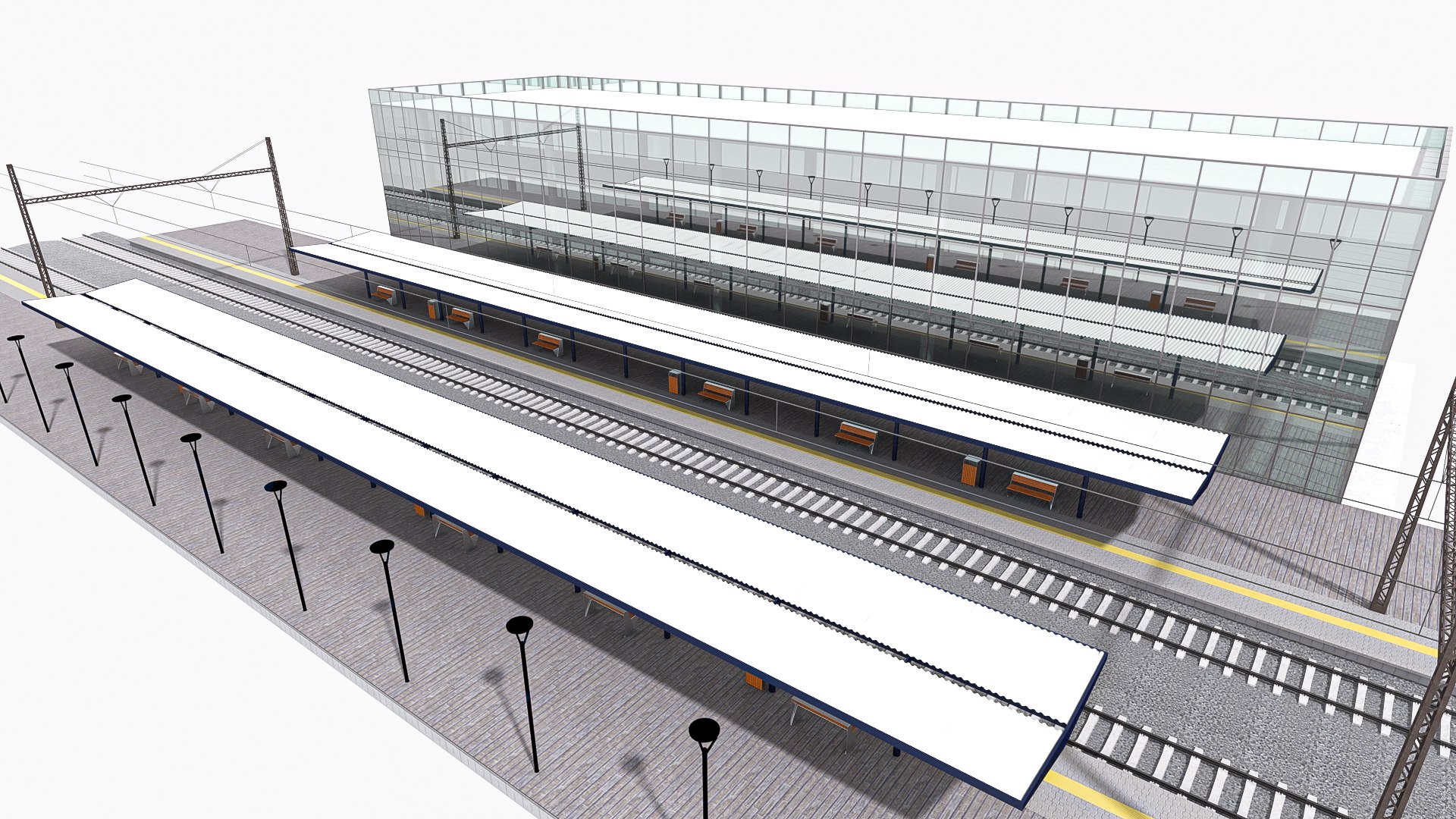 Railway Station 2 3D Model - TurboSquid 2128434