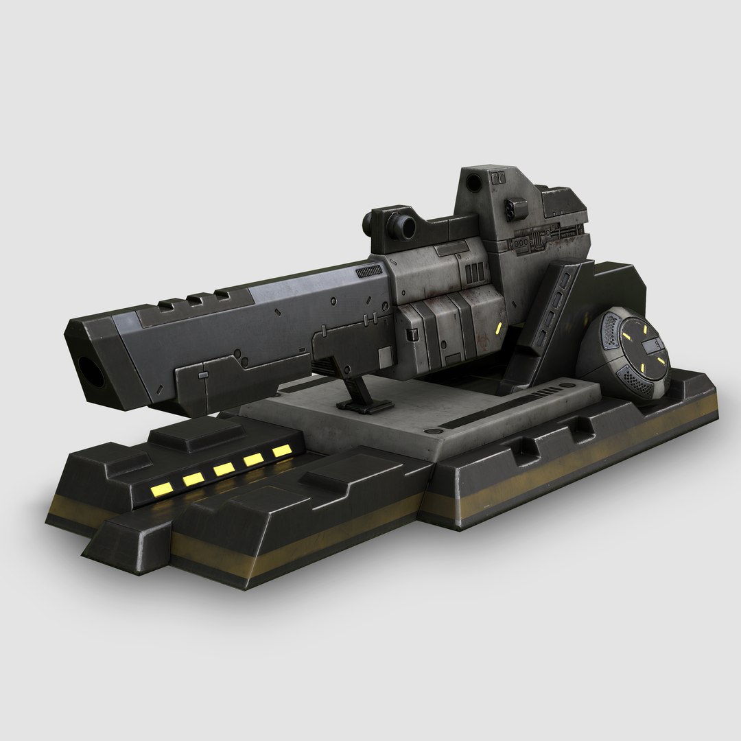 3d model of sci-fi turret