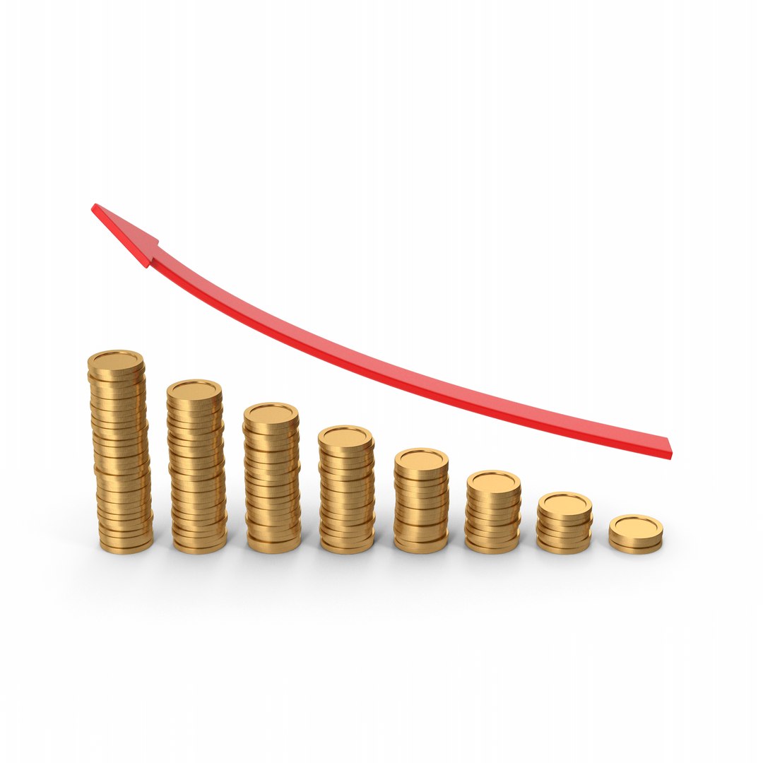 3D Gold Coins Graph Model - TurboSquid 2228191
