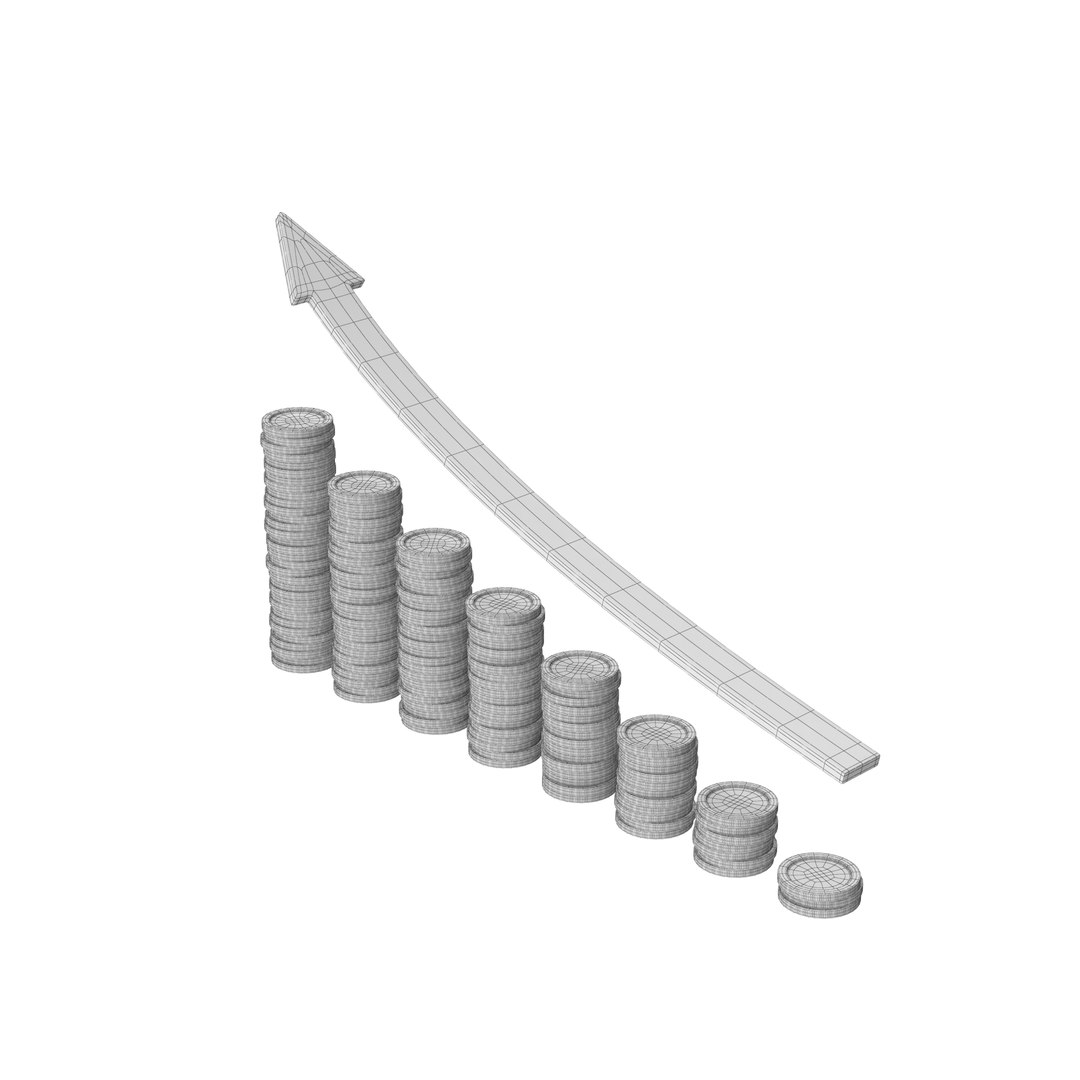 3D Gold Coins Graph Model - TurboSquid 2228191