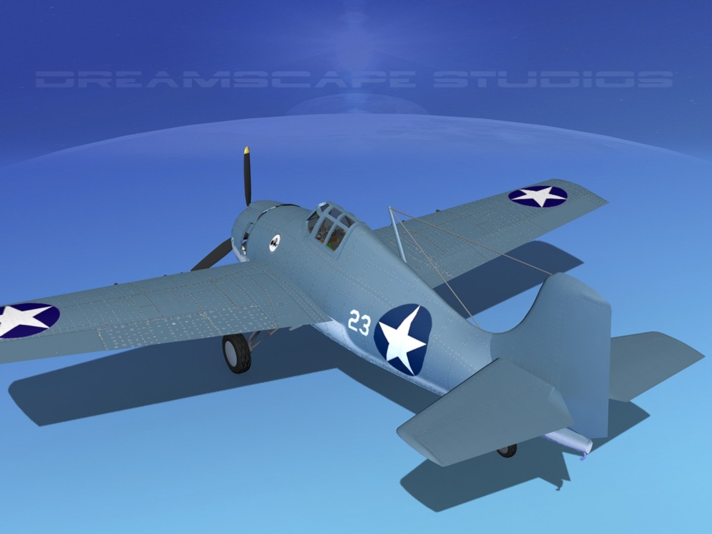 3d Grumman F4f-3 Fighter Aircraft