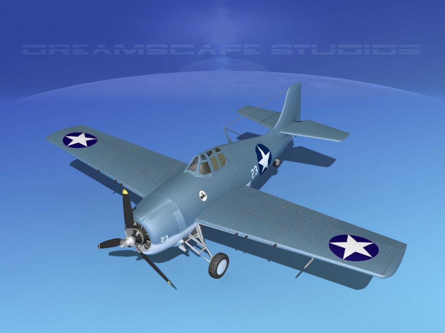 3d Grumman F4f-3 Fighter Aircraft