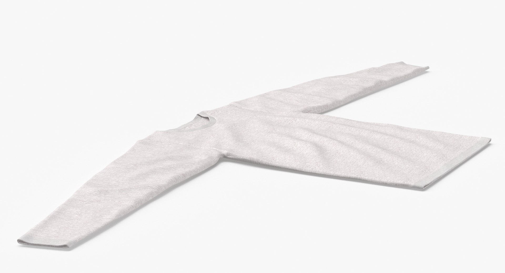 Long Sleeve Flat Male Crew Neck Pose 03 White Blank And Branded Heather ...