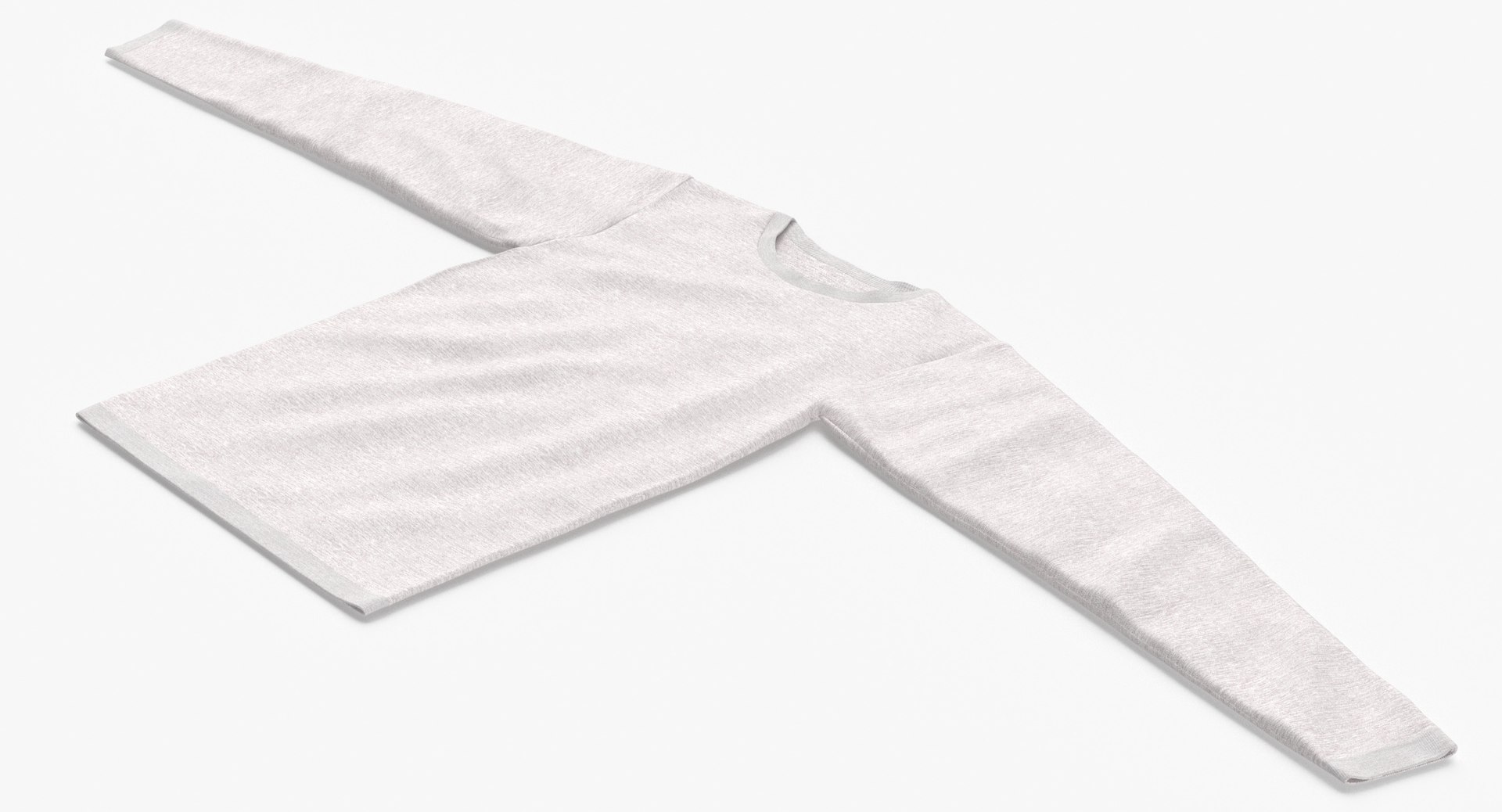 Long Sleeve Flat Male Crew Neck Pose 03 White Blank And Branded Heather ...