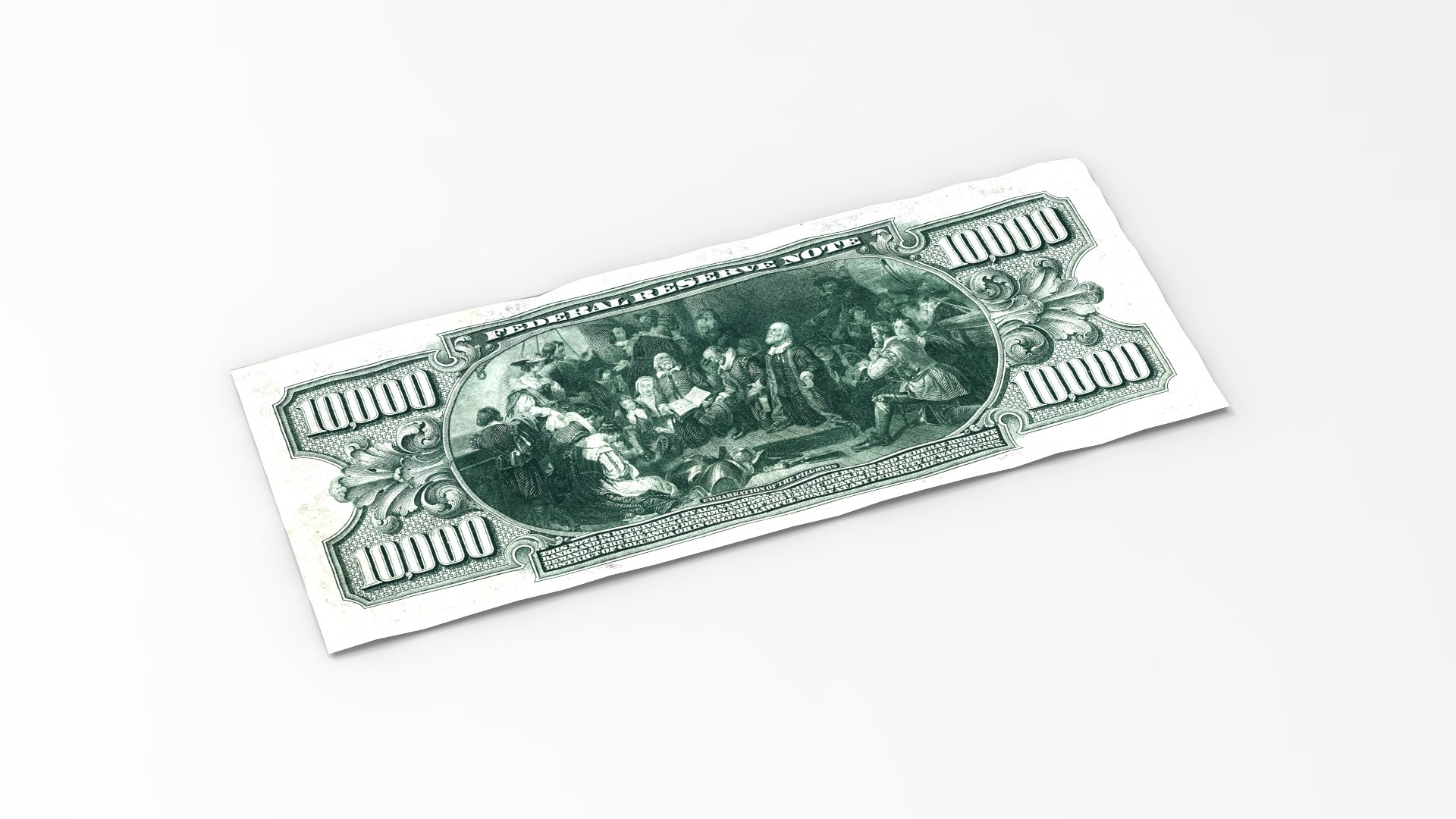 $10000 Dollar Bill 3D - TurboSquid 1507108