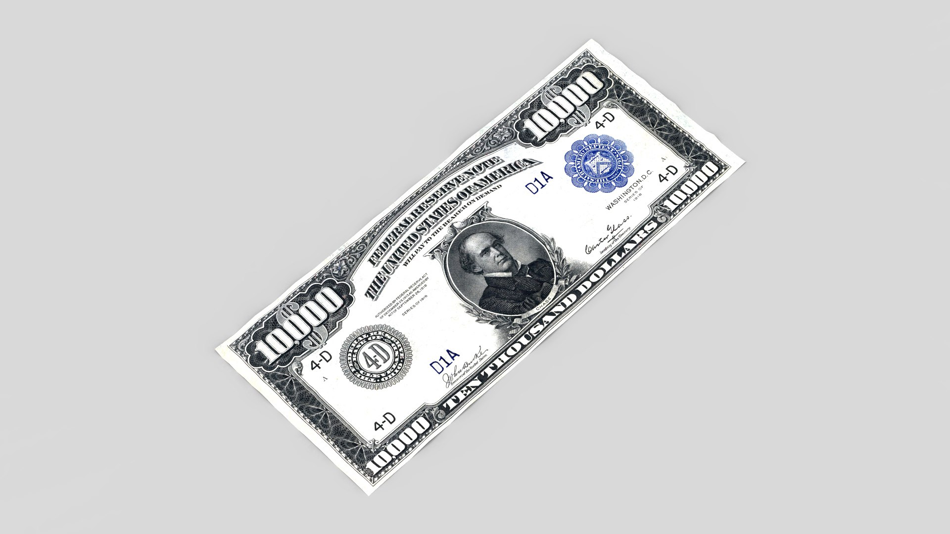 $10000 Dollar Bill 3D - TurboSquid 1507108