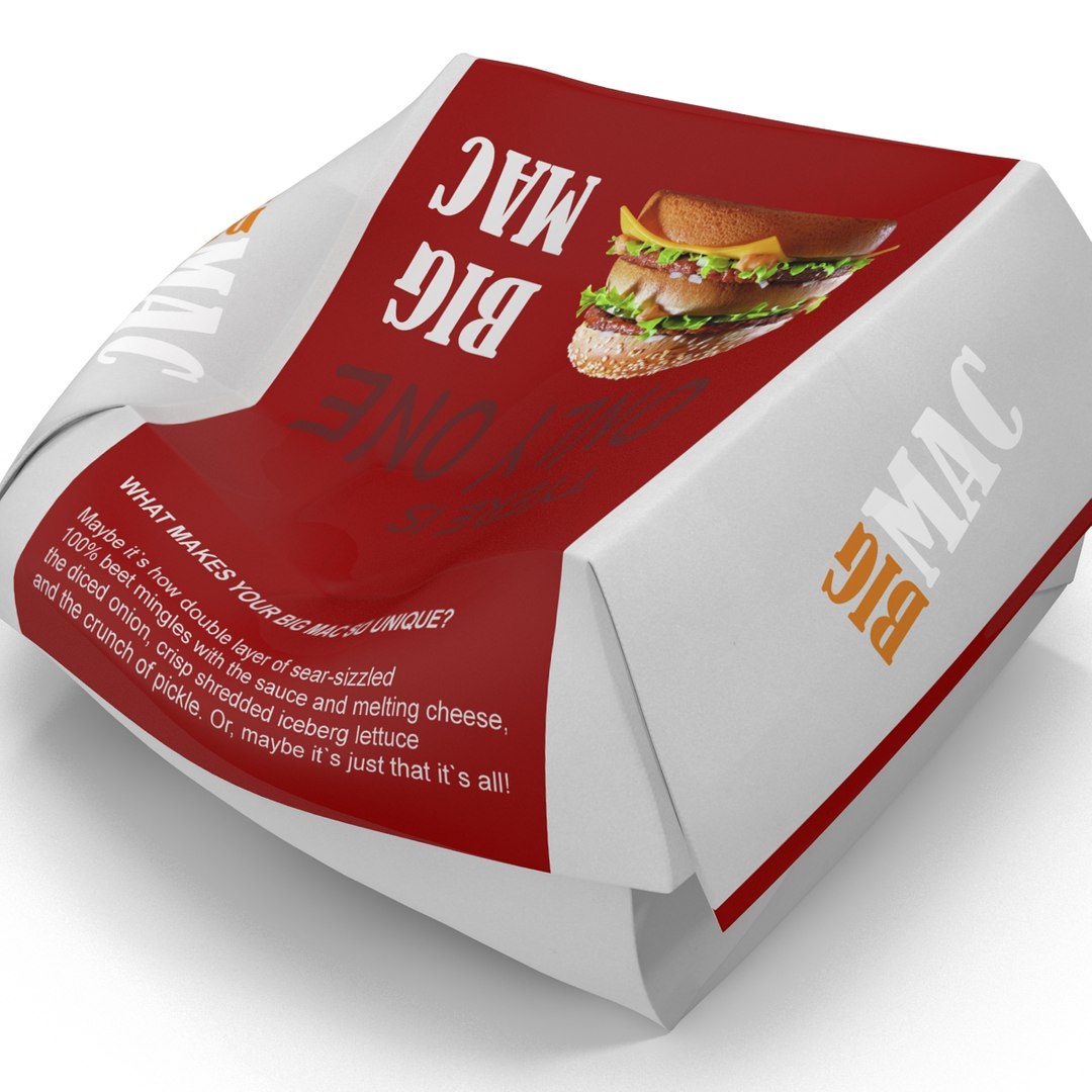 3d crumpled burger box big model