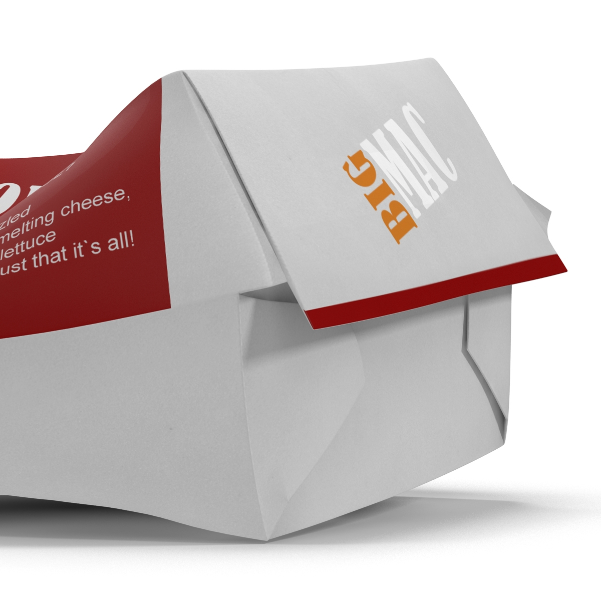 3d crumpled burger box big model