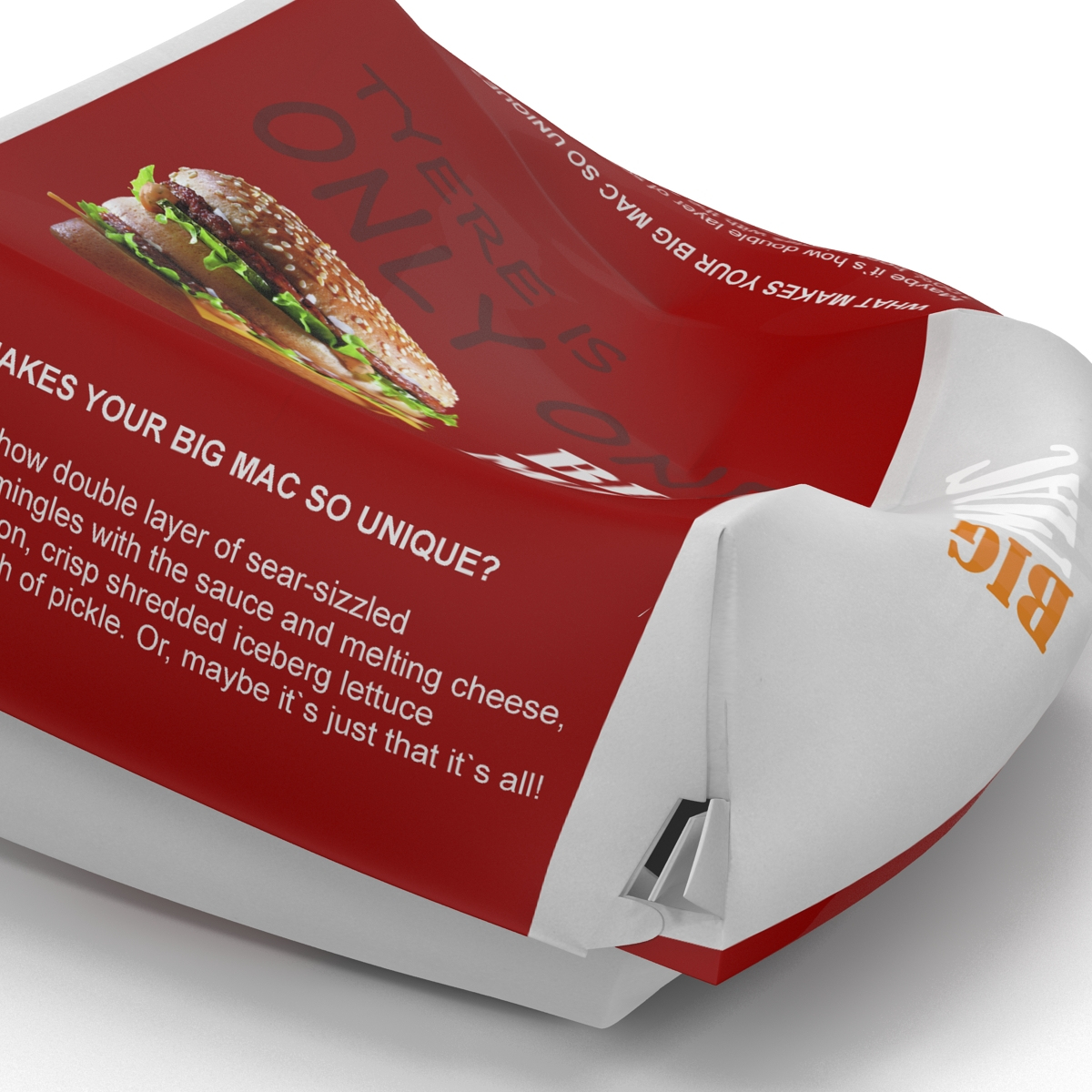 3d crumpled burger box big model