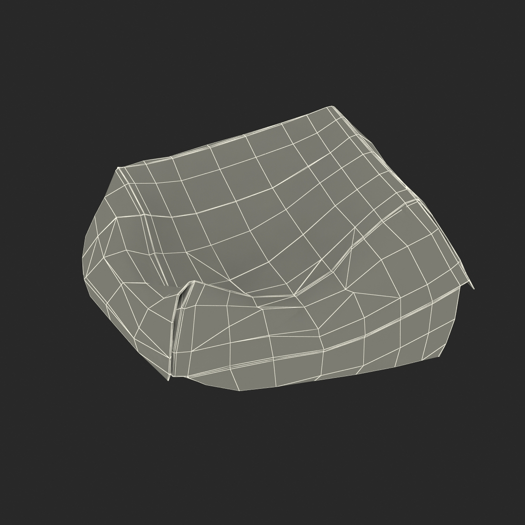 3d Crumpled Burger Box Big Model