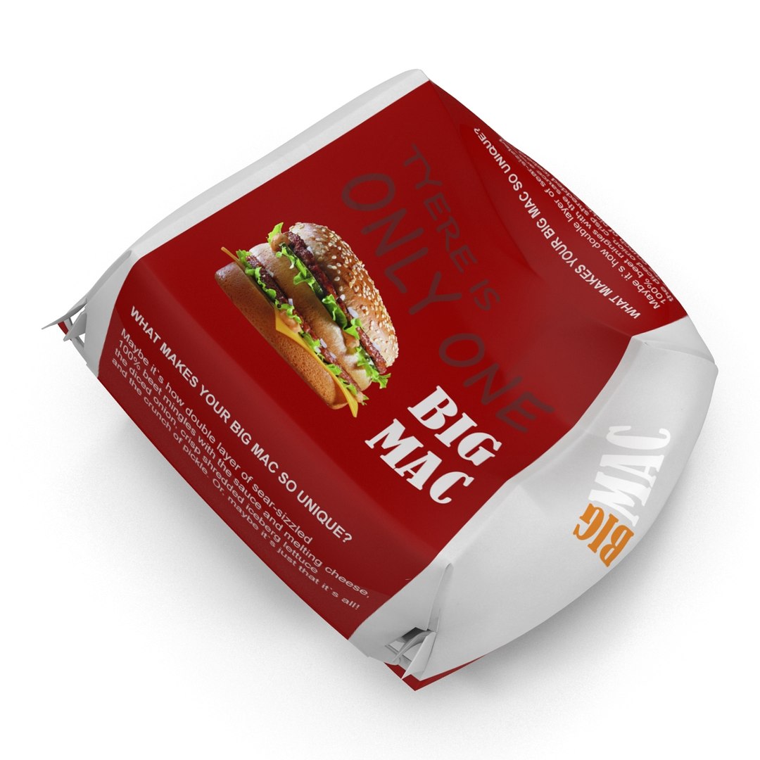 3d crumpled burger box big model