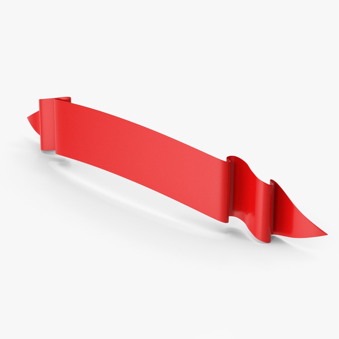 3D Red Ribbon Banner - TurboSquid 2035521