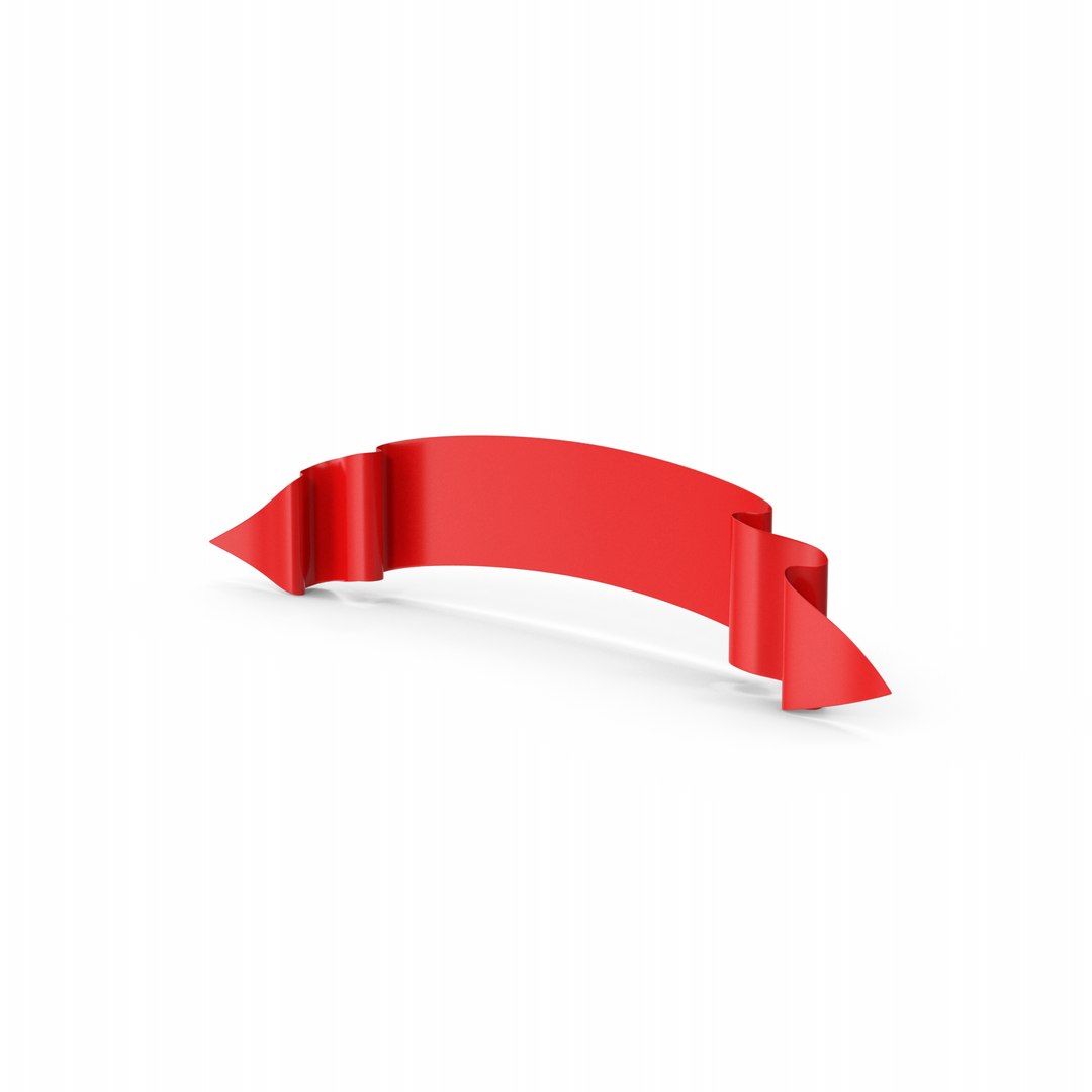 3D Red Ribbon Banner - TurboSquid 2035521
