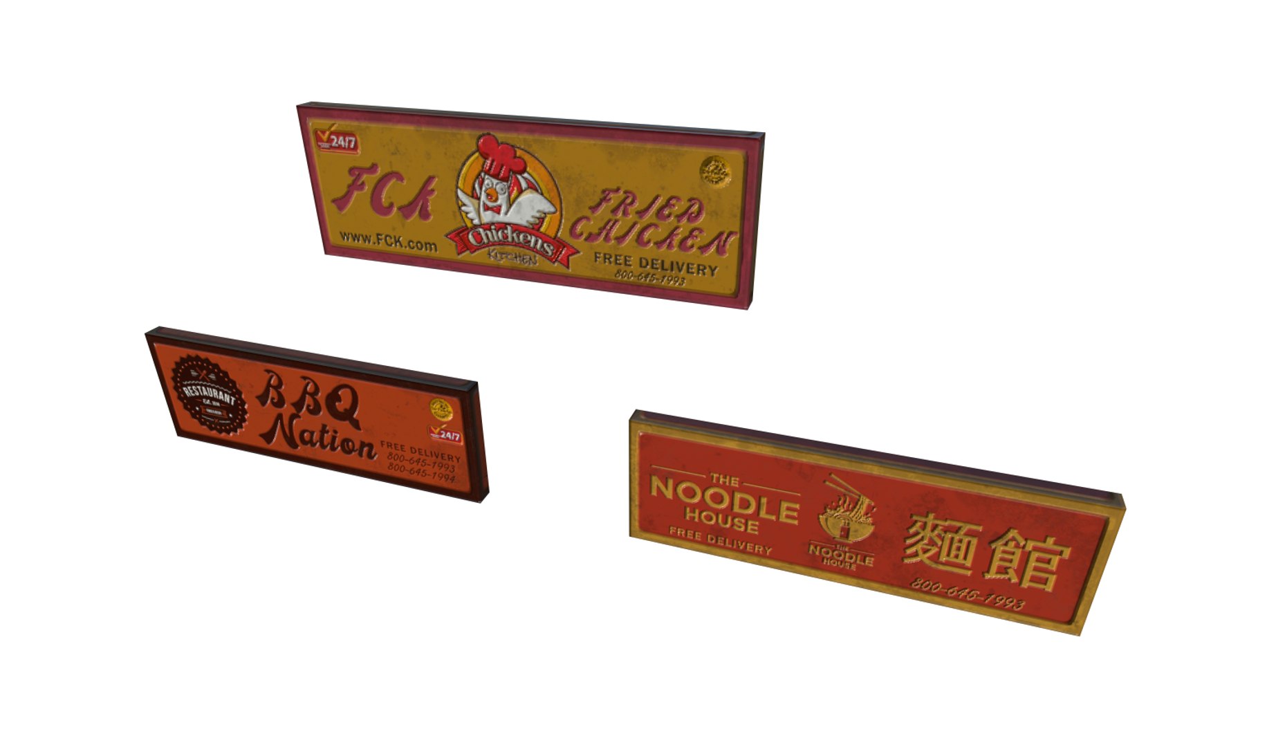 Shop Signs Pack 3D Model - TurboSquid 2109095
