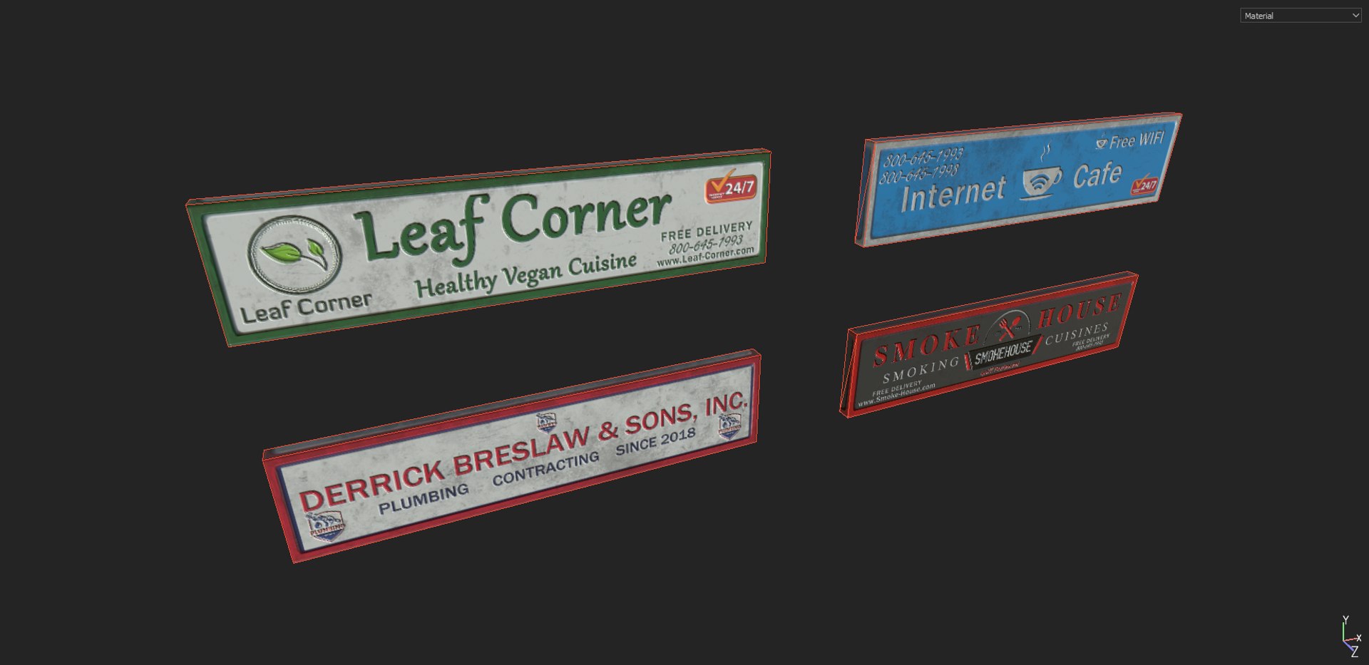 Shop Signs Pack 3D Model - TurboSquid 2109095