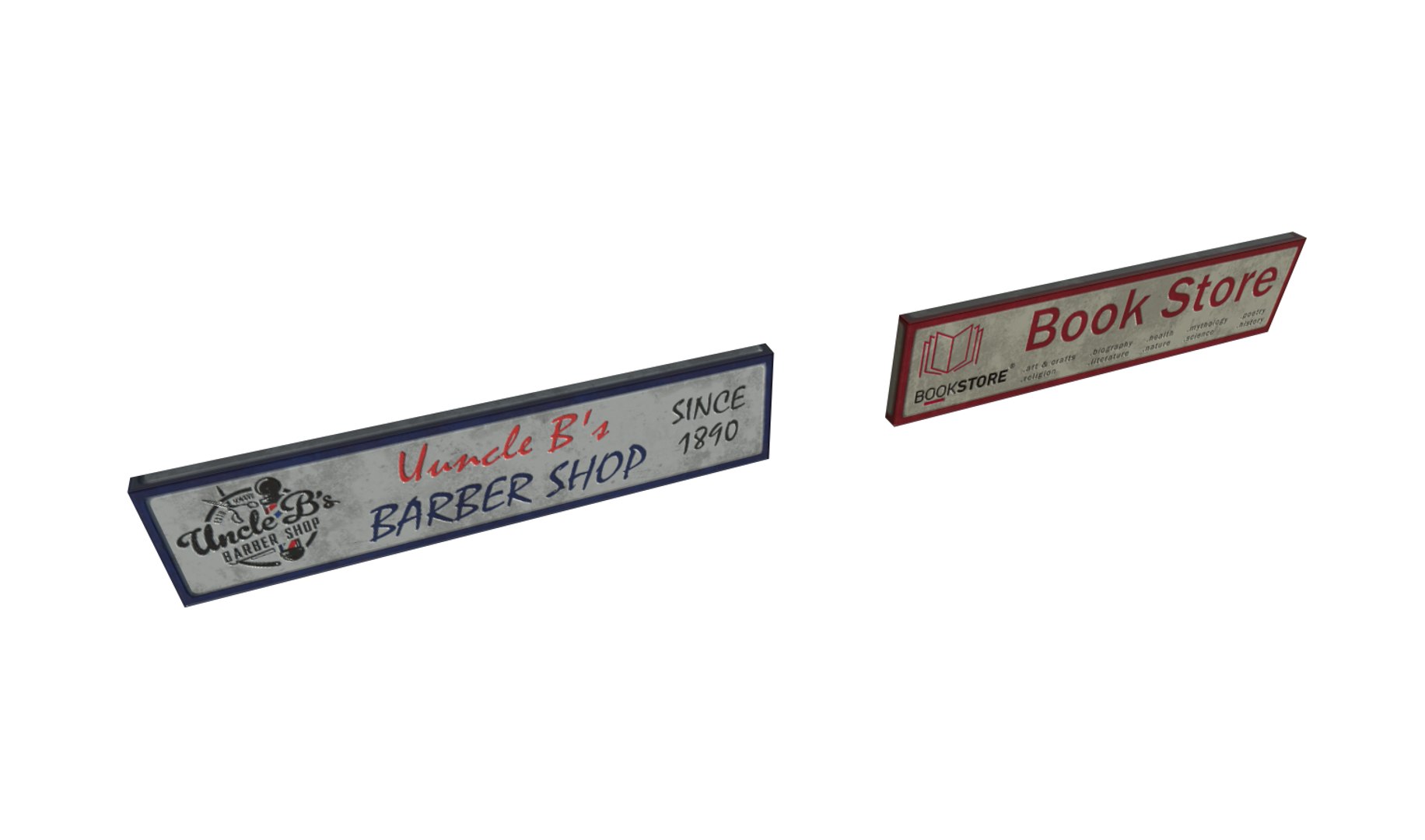 Shop Signs Pack 3D Model - TurboSquid 2109095